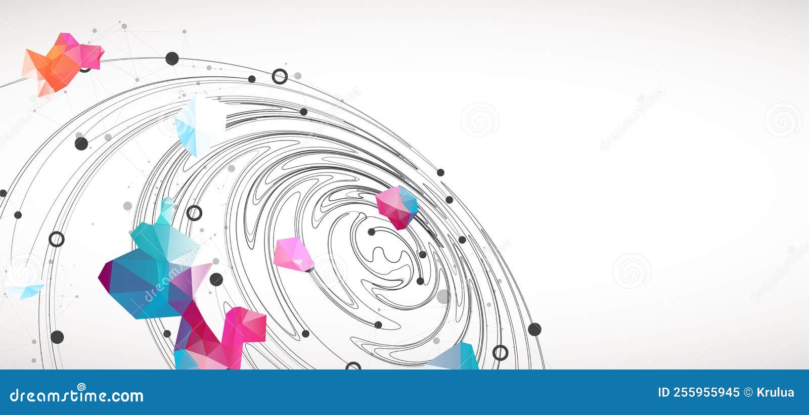 Abstract Swirling Background with Dots and Geometric Objects Stock ...