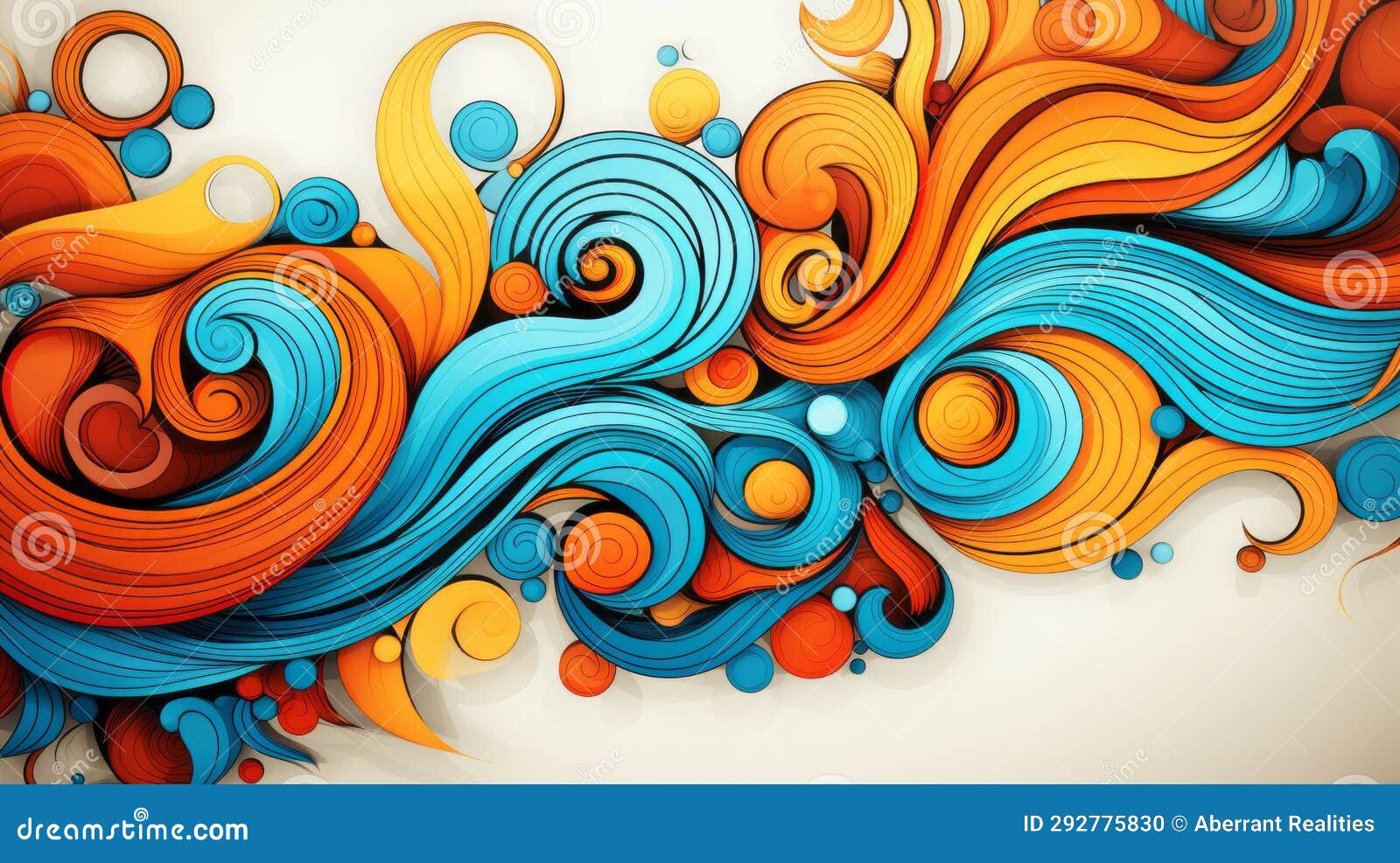 Colorful Abstract Swirls on a White Background Stock Illustration ...