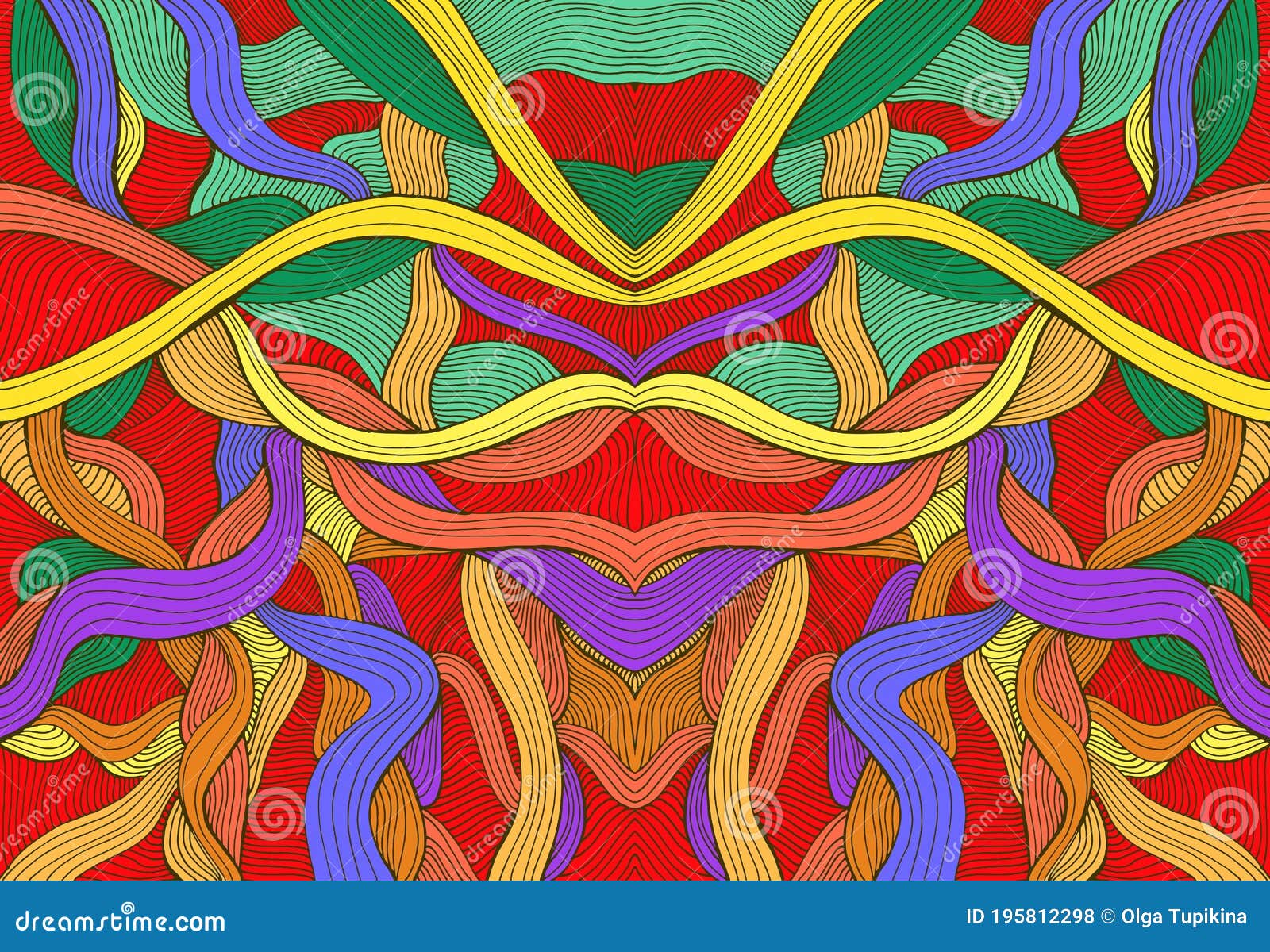 Colorful Abstract Symmetrical Psychedelic Pattern with Intricate Bright ...