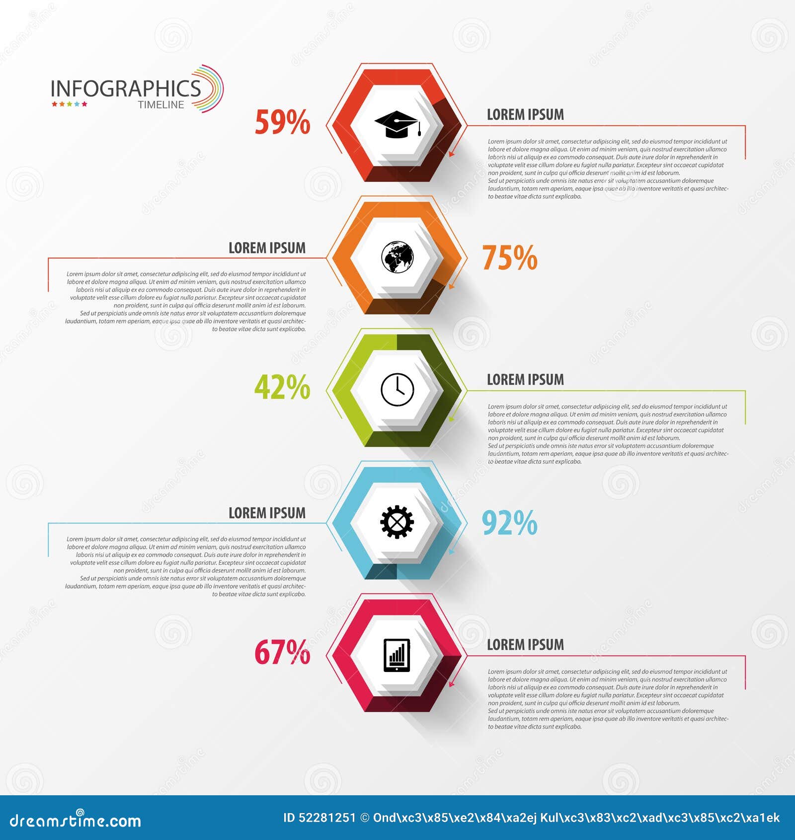 Colorful Abstract Timeline Infographics. Vector Illustration Stock ...