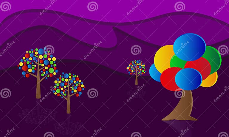 Colorful Abstract Tree Background Composition Stock Vector ...
