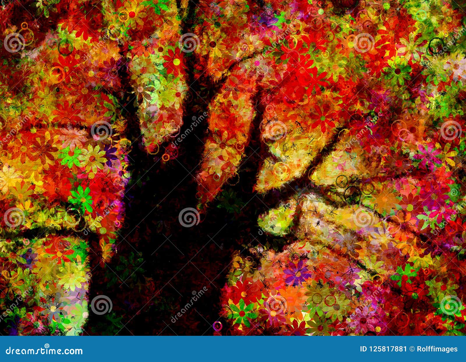 Colorful Abstract Tree stock illustration. Illustration of abstract ...
