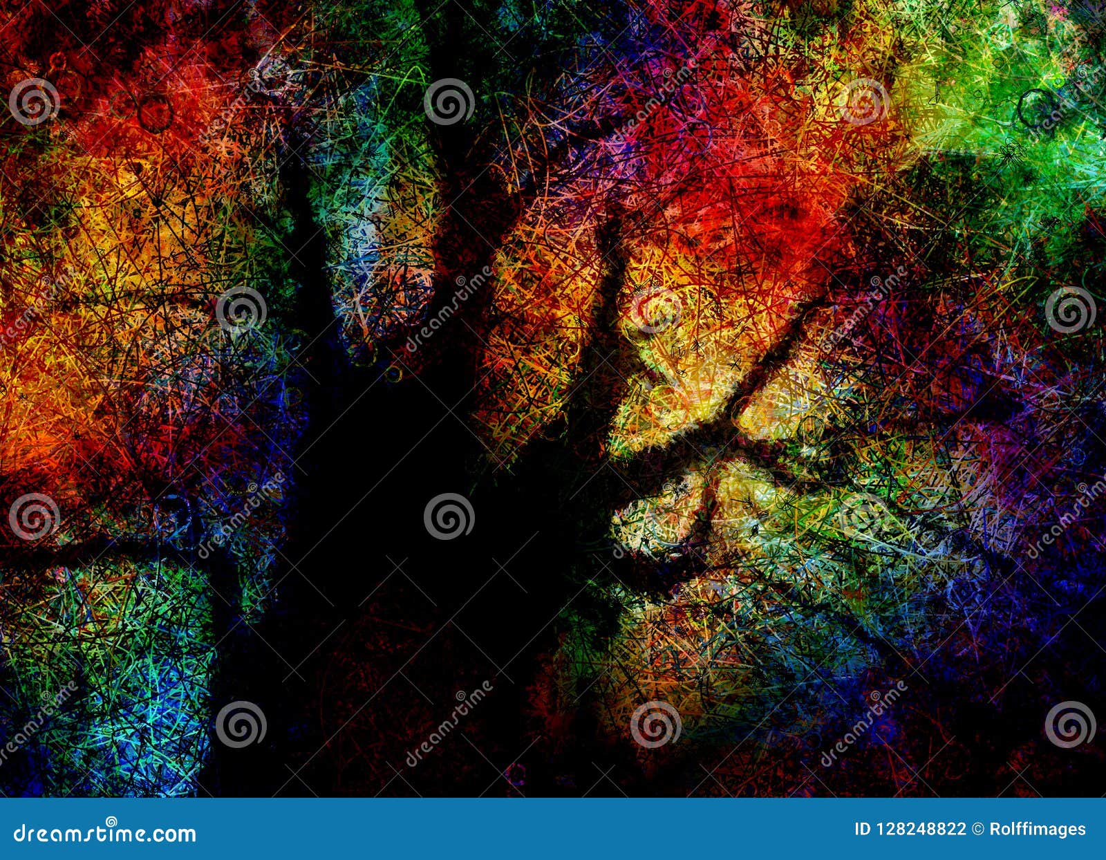 Colorful Abstract Tree stock illustration. Illustration of abstract ...