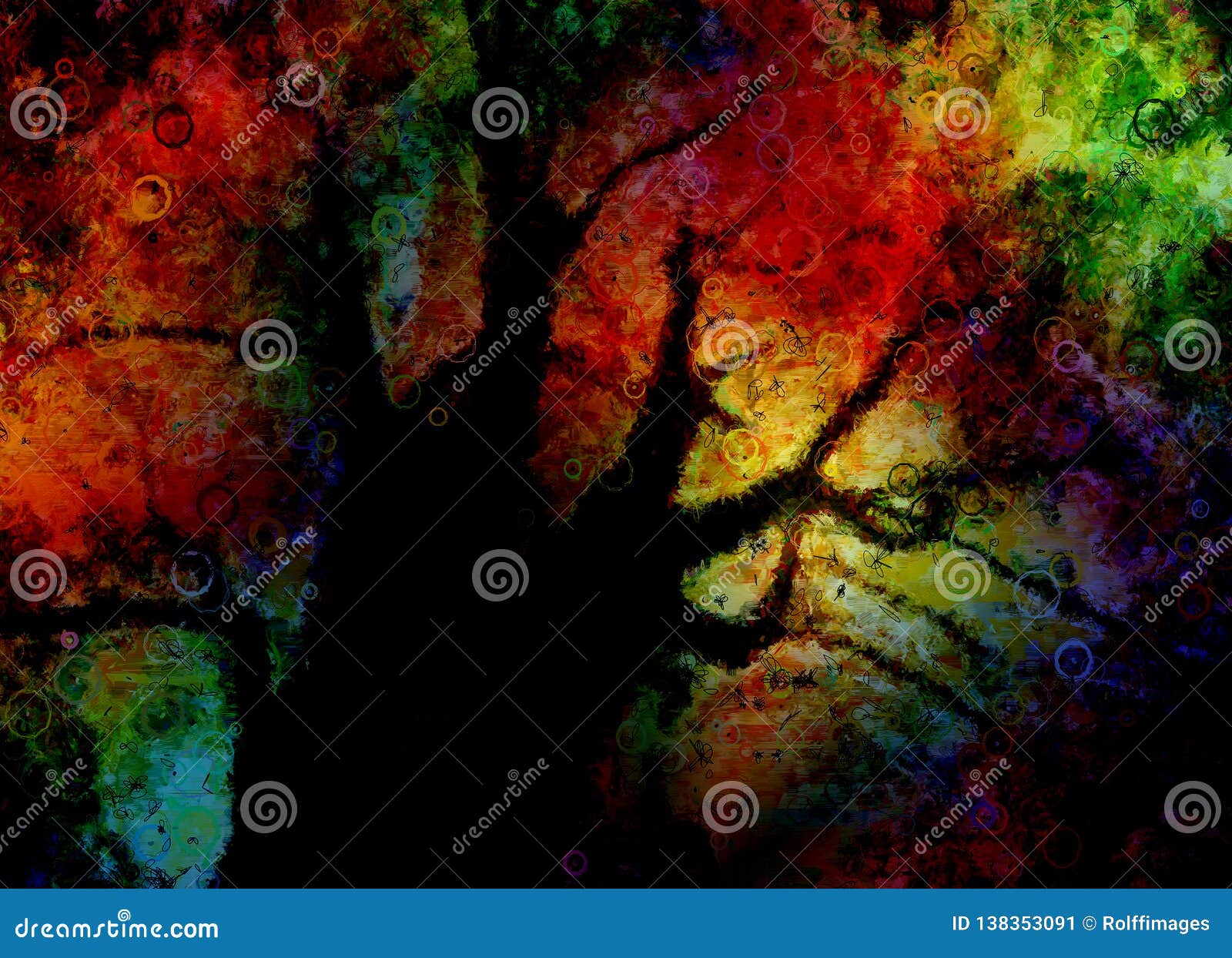 Colorful Abstract Tree stock illustration. Illustration of artwork ...
