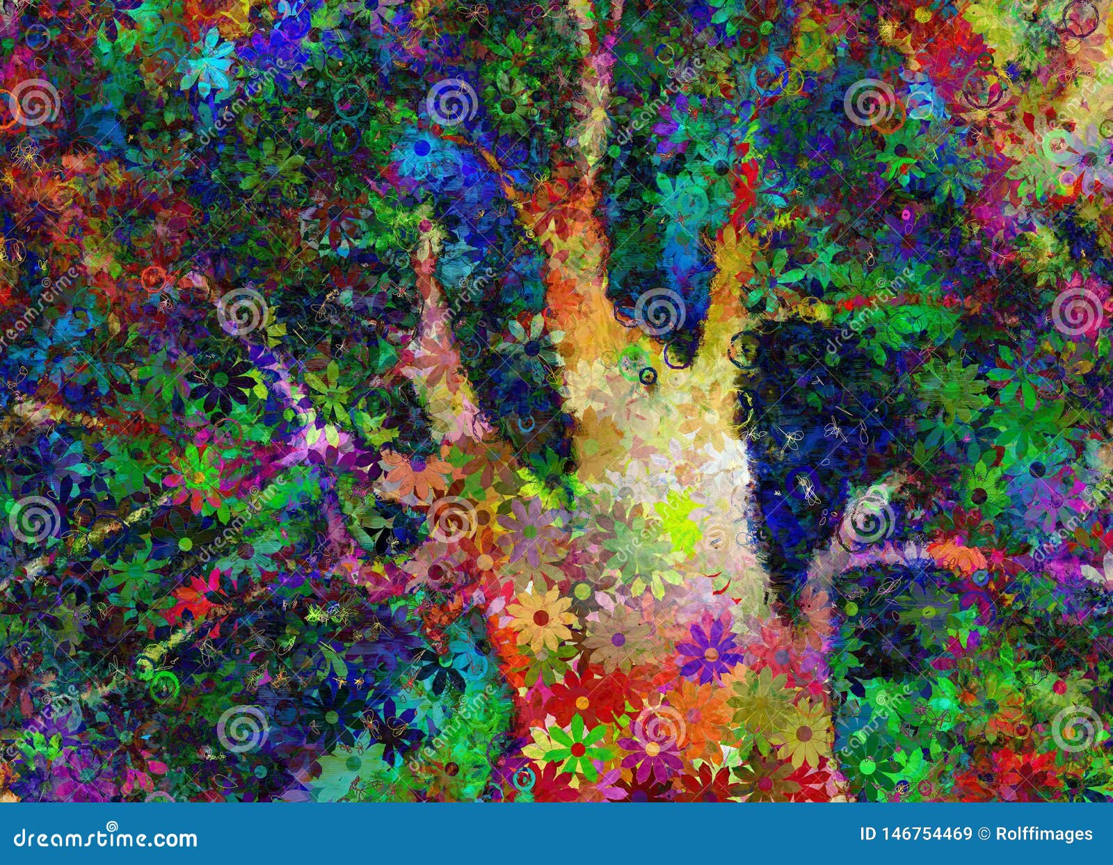 Colorful Abstract Tree stock illustration. Illustration of kaleidoscope ...