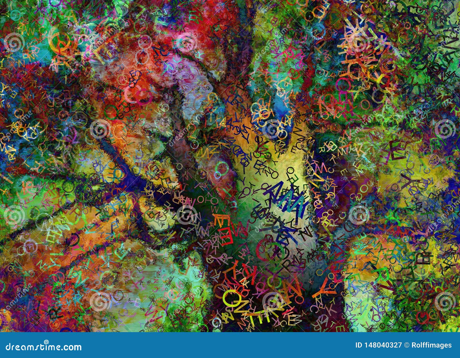 Colorful Abstract Tree stock illustration. Illustration of branch ...