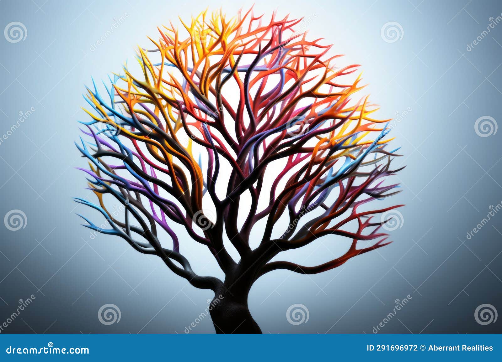Colorful Abstract Tree on a Gray Background Stock Illustration ...