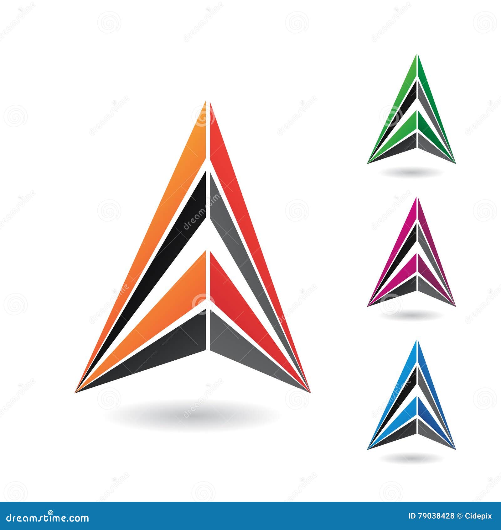 Colorful Abstract Triangle Symbol of Letter a Stock Vector ...