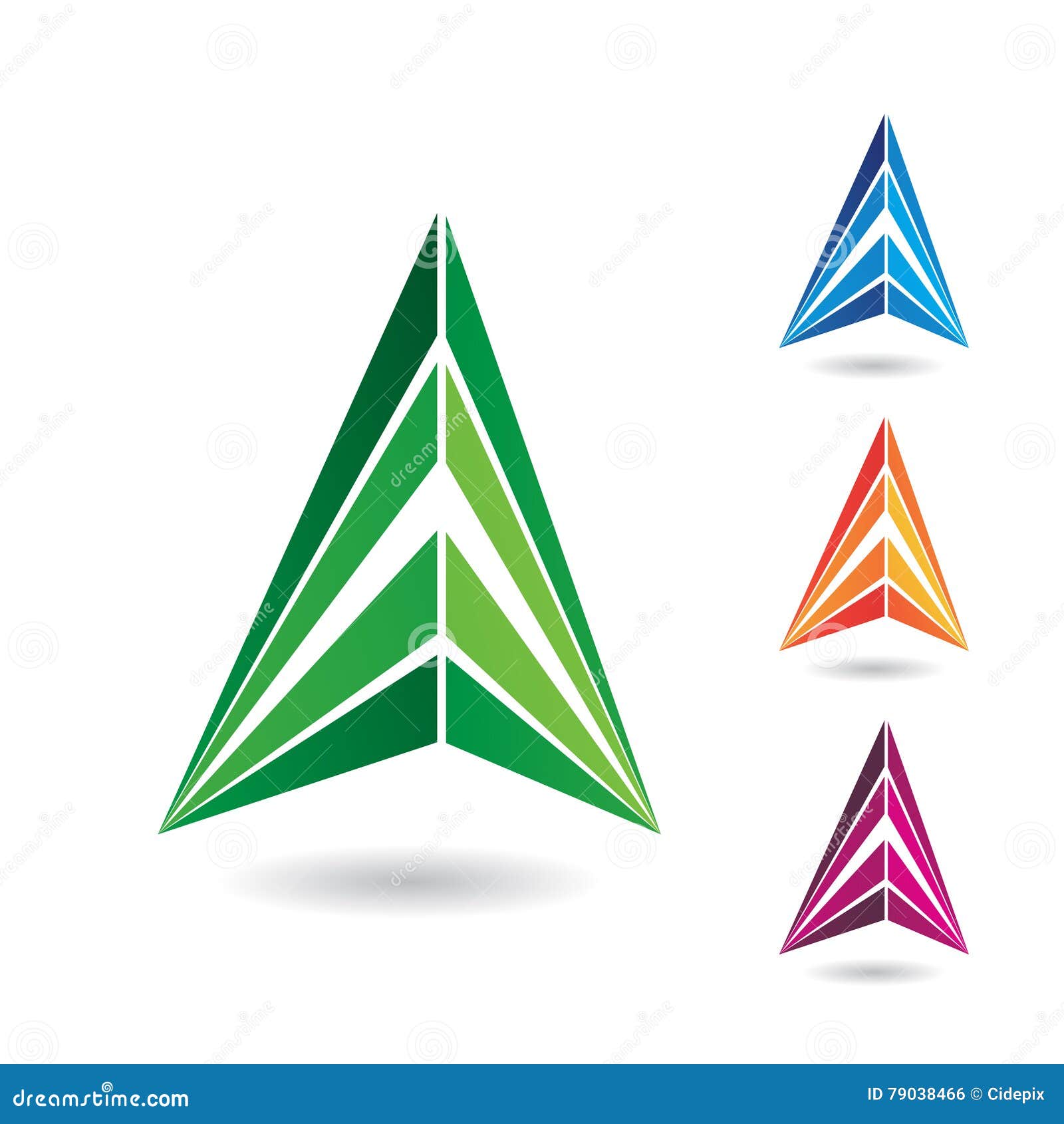 Colorful Abstract Triangle Symbol of Letter a Stock Vector ...