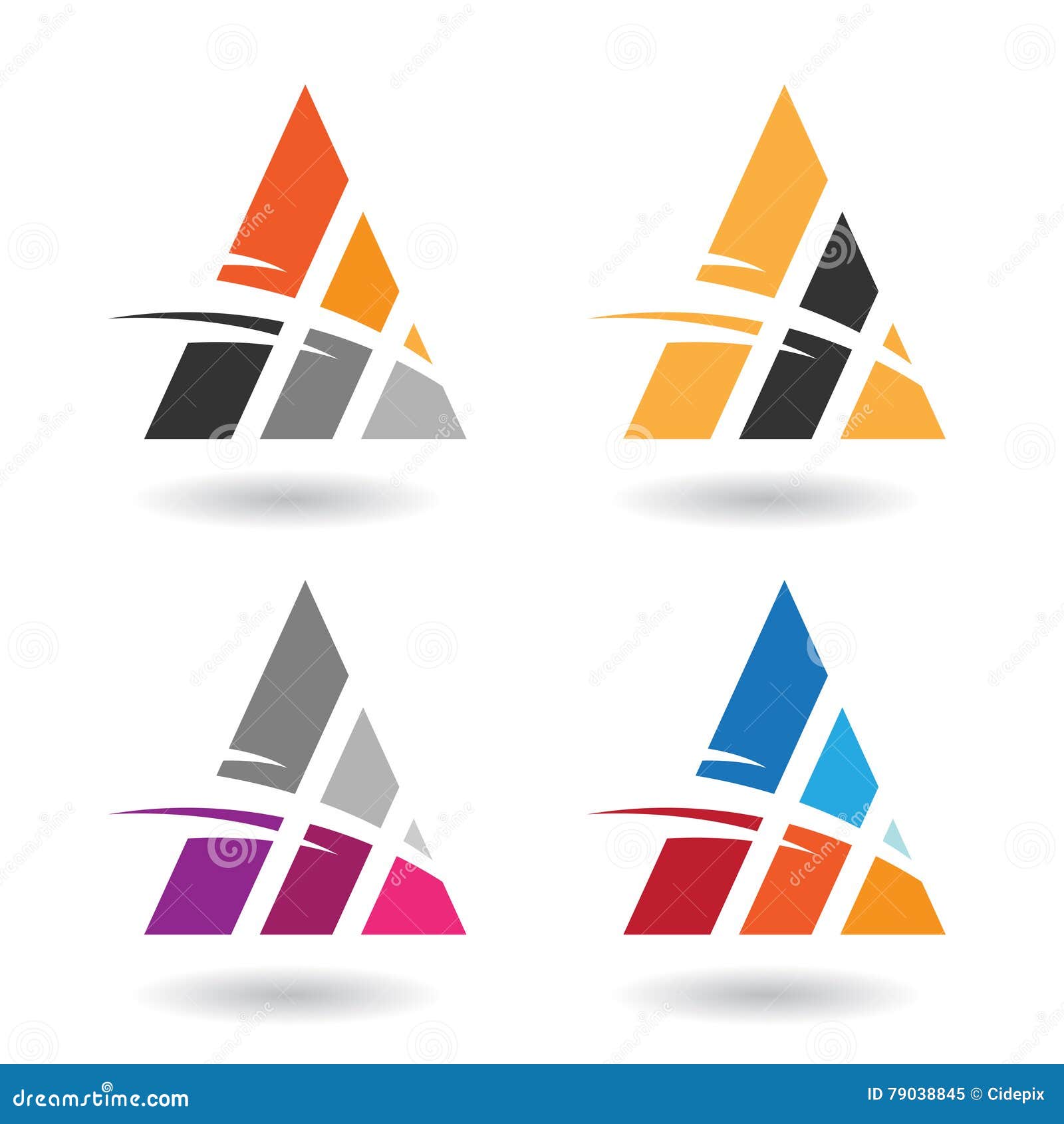 Colorful Abstract Triangle Symbol of Letter a Stock Vector ...