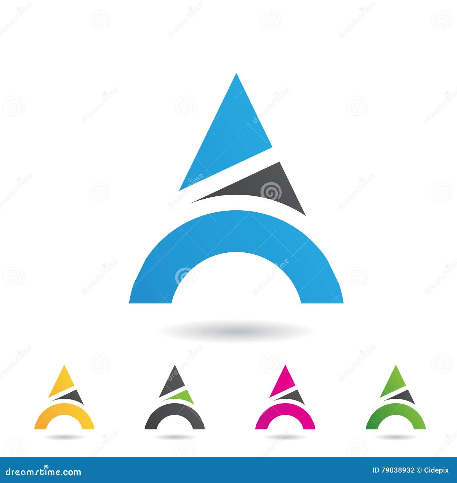 Colorful Abstract Triangle Symbol of Letter a Stock Vector ...