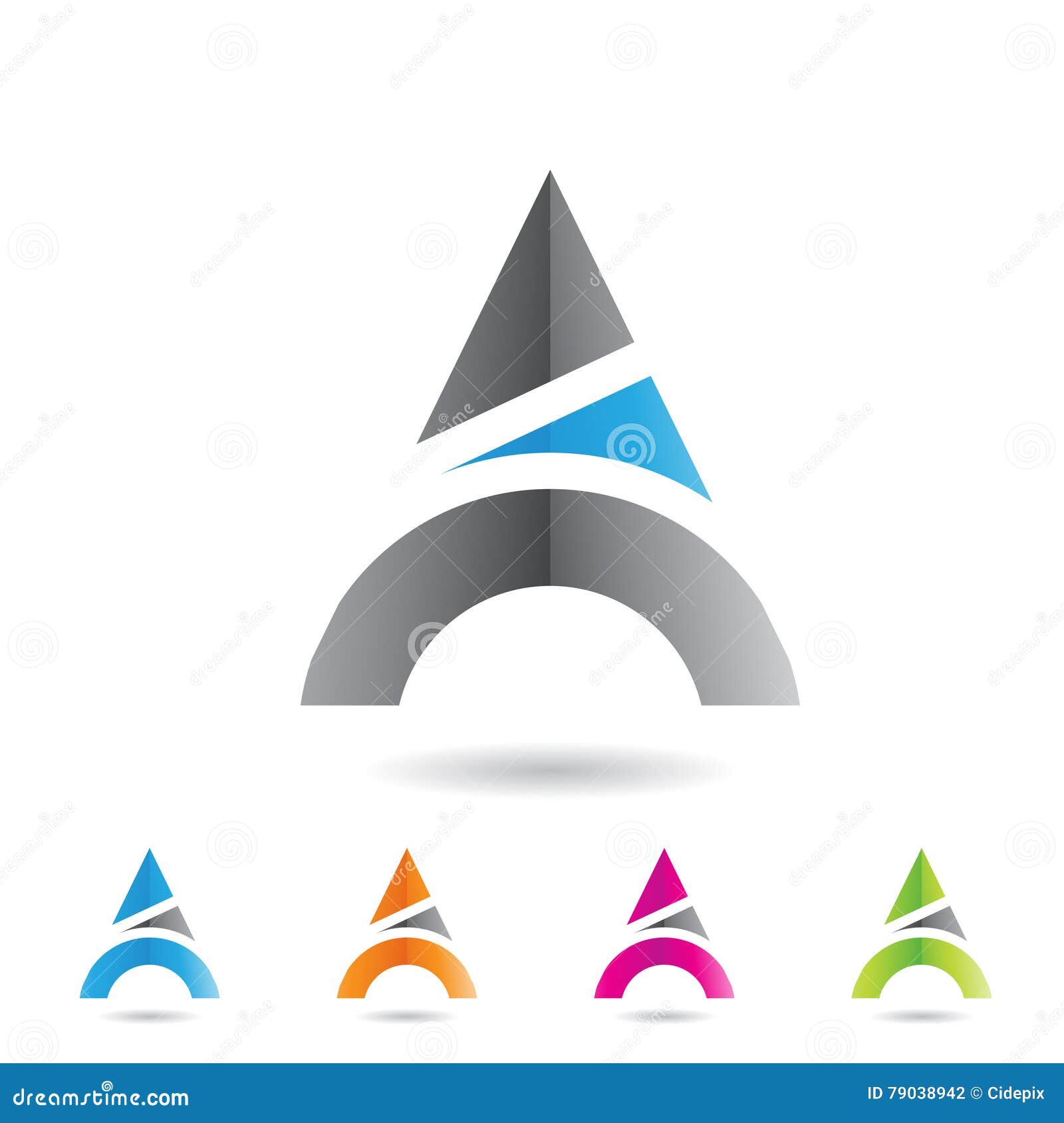 Colorful Abstract Triangle Symbol of Letter a Stock Vector ...