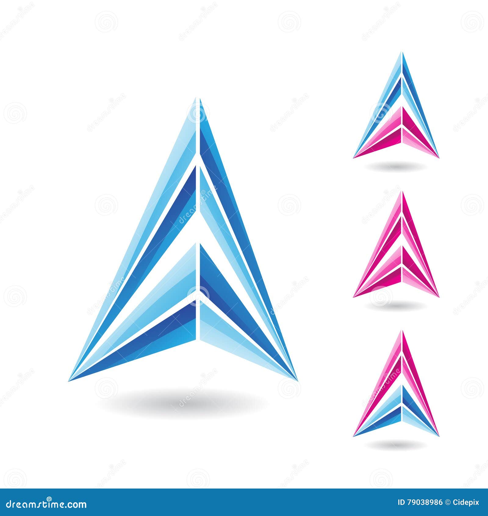 Colorful Abstract Triangle Symbol of Letter a Stock Vector ...