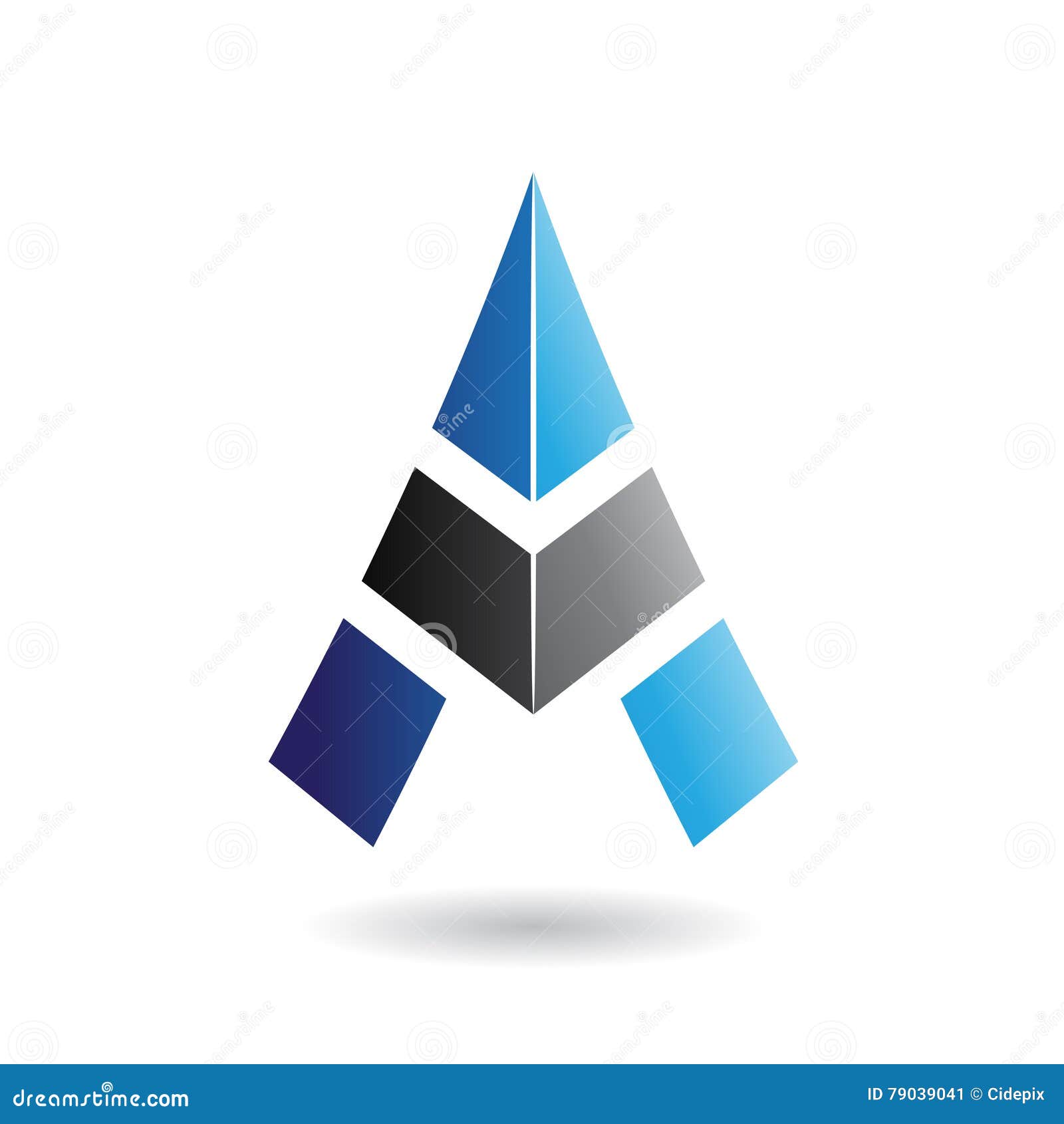 Colorful Abstract Triangle Symbol of Letter a Stock Vector ...