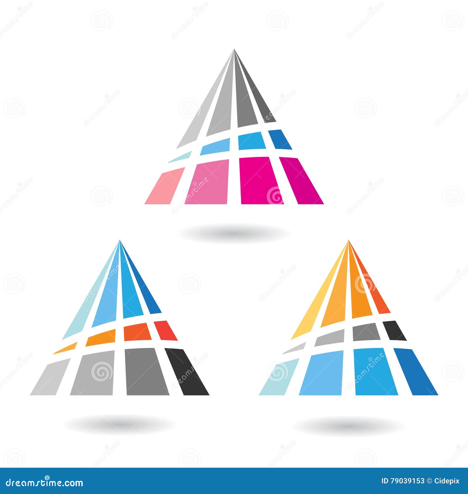 Colorful Abstract Triangle Symbol of Letter a Stock Vector ...