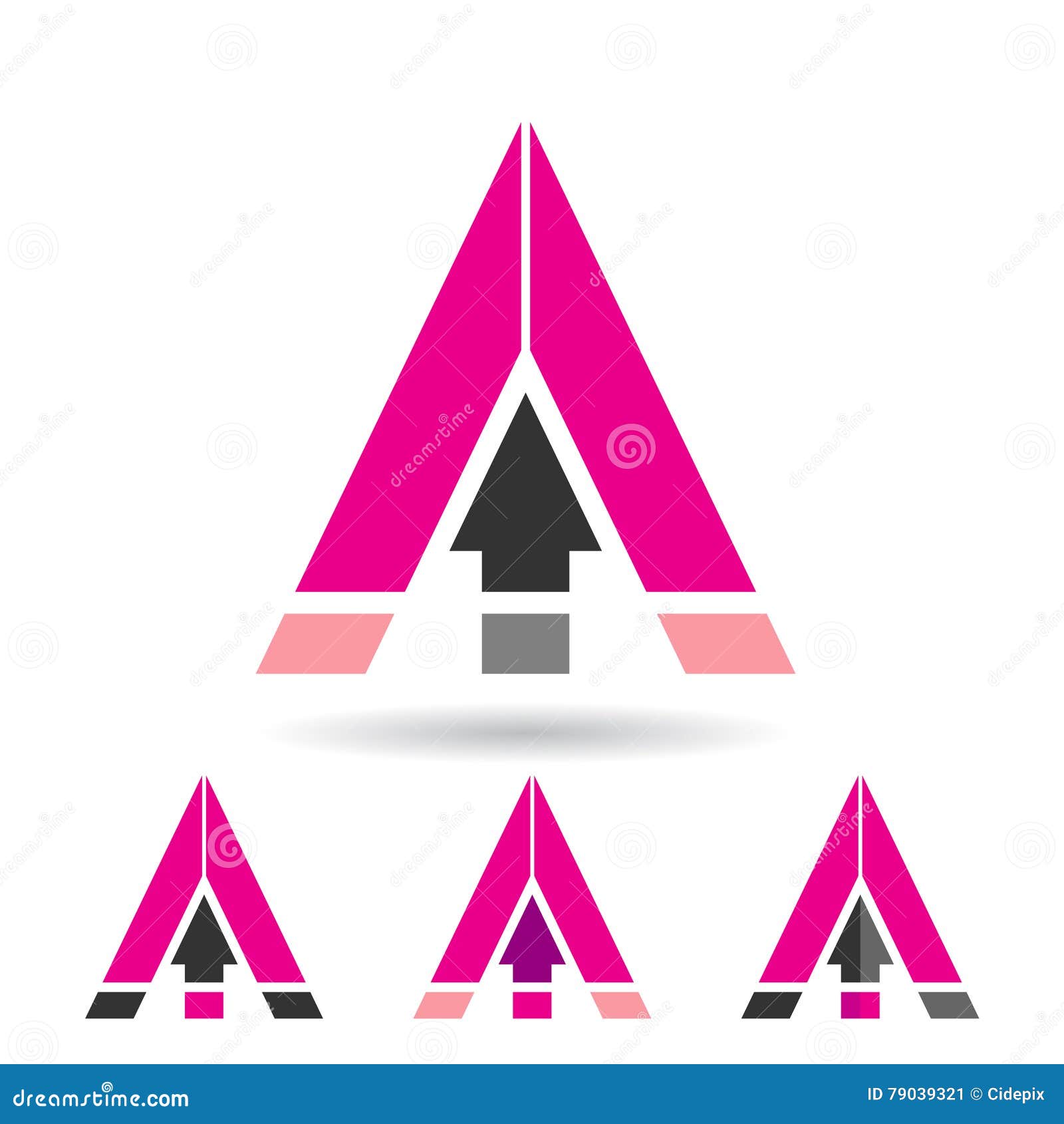 Colorful Abstract Triangle Symbol of Letter a Stock Vector ...