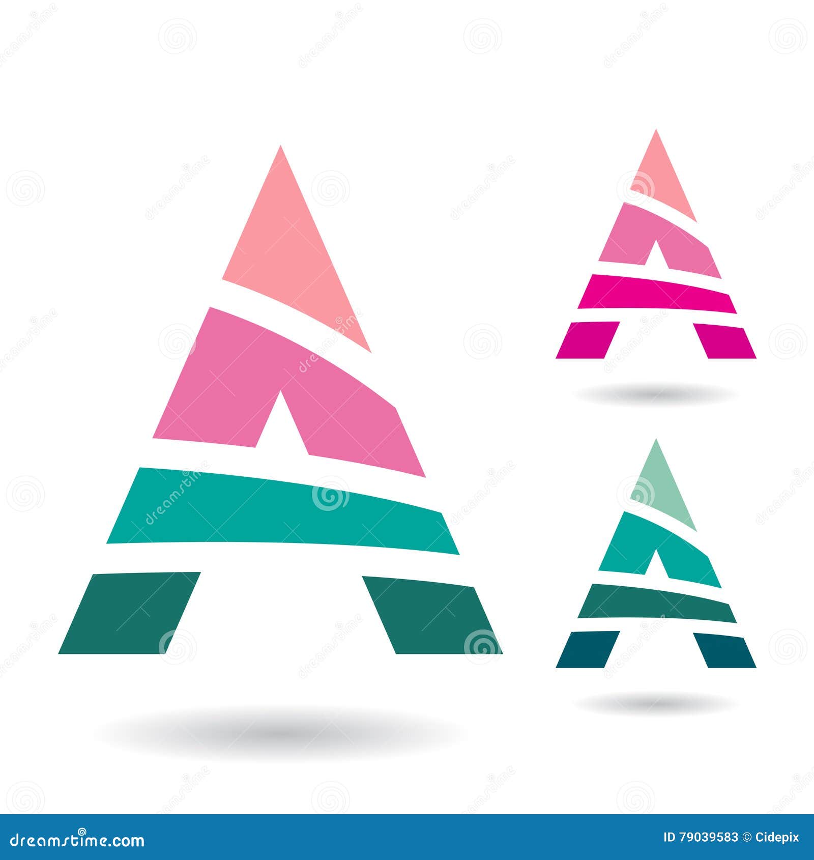 Colorful Abstract Triangle Symbol of Letter a Stock Vector ...