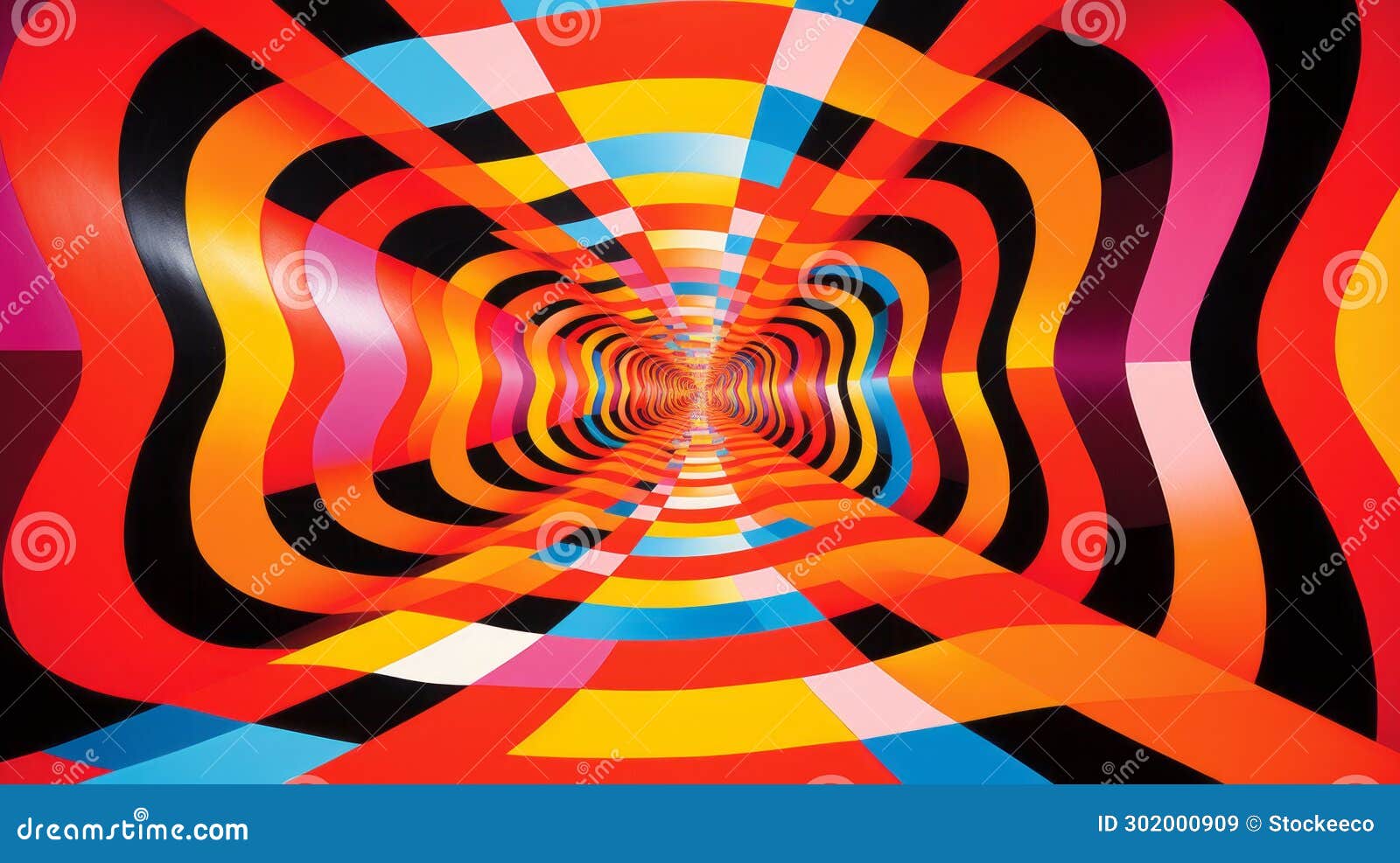 Colorful Abstract Tunnel: Distorted Proportions and Playful Perspective ...