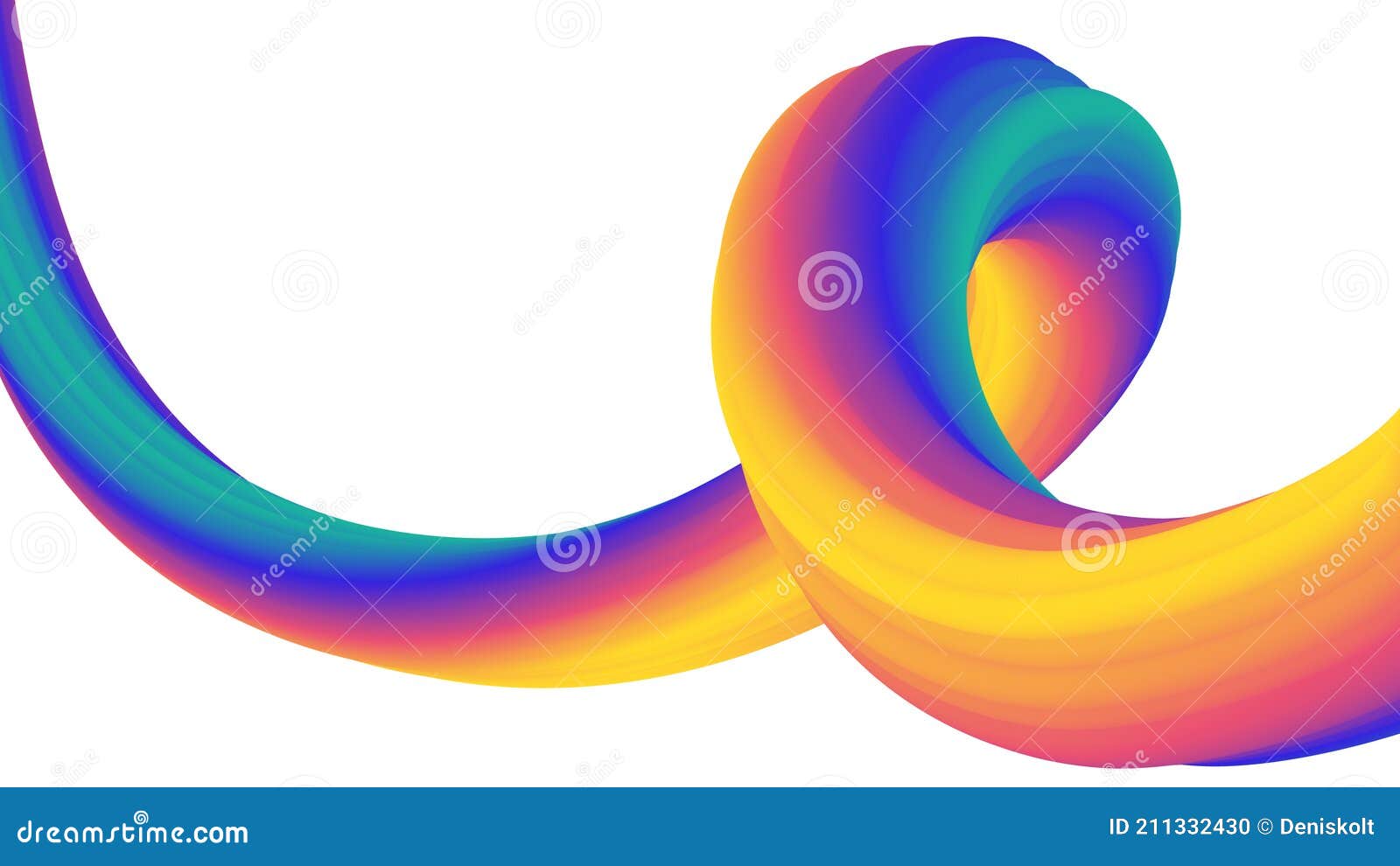 Colorful Abstract Twisted 3d Shape Design Isolated Stock Vector ...