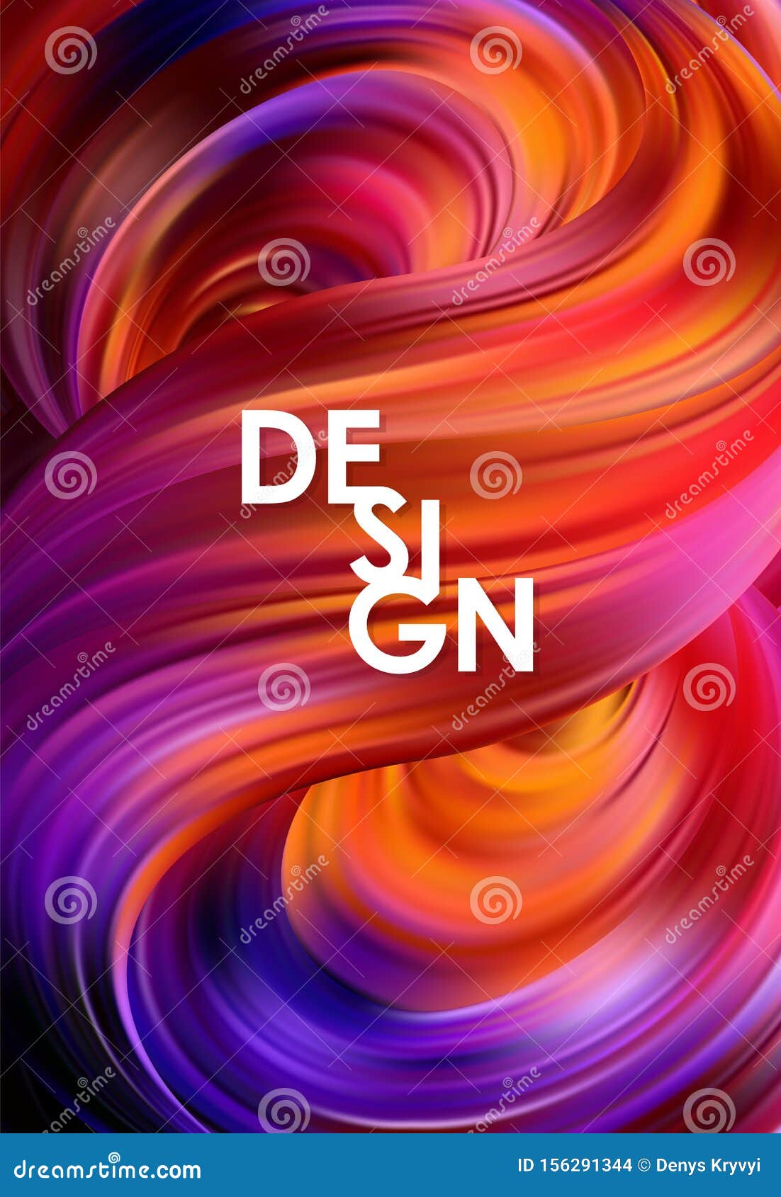 Colorful Abstract Twisted Flow Liquid Background. Trendy Poster Design ...
