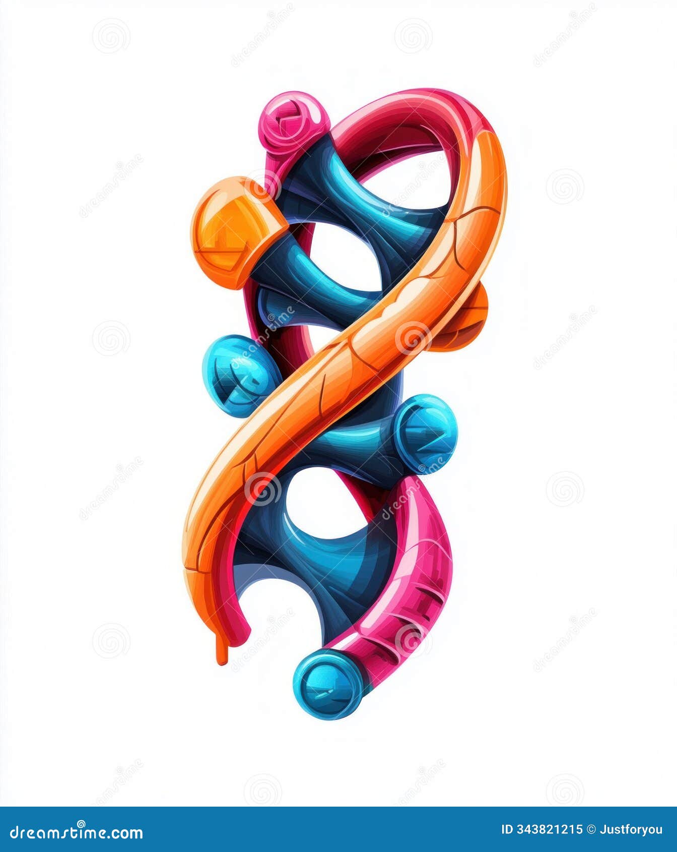 Colorful Abstract Twisting Structure DNA with Organic Forms Stock Image ...