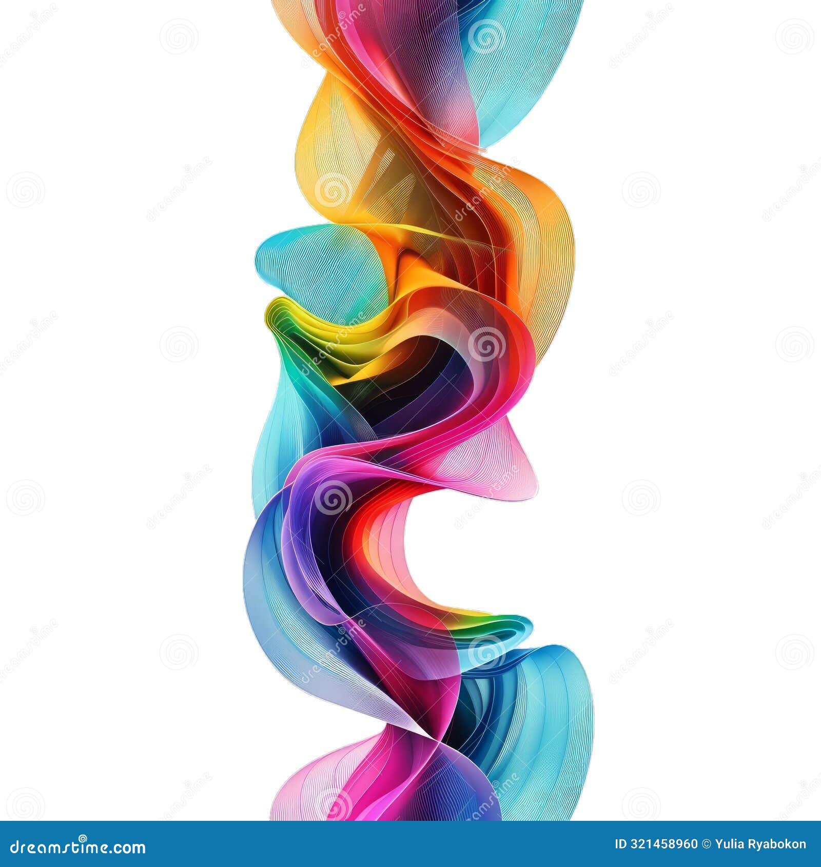 Colorful Abstract Twisting Wave Ribbon Design Stock Photo ...