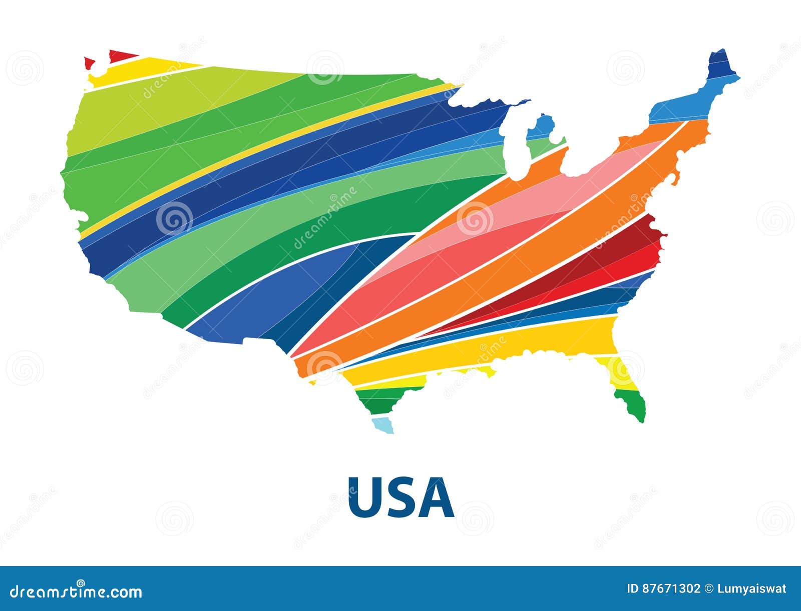 Colorful Abstract Usa Map Vector. Stock Vector - Illustration of ...