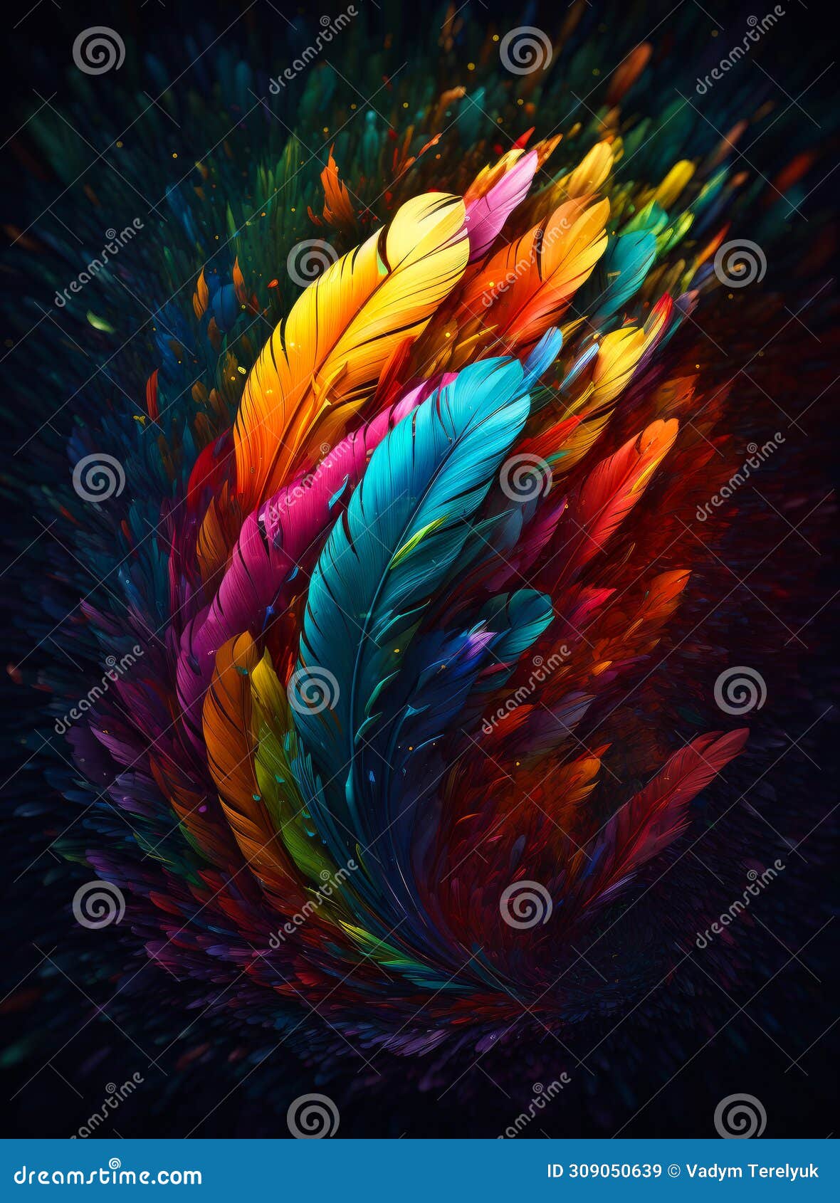 Colorful Abstract Wallpaper with Flock of Birds Stock Image - Image of ...