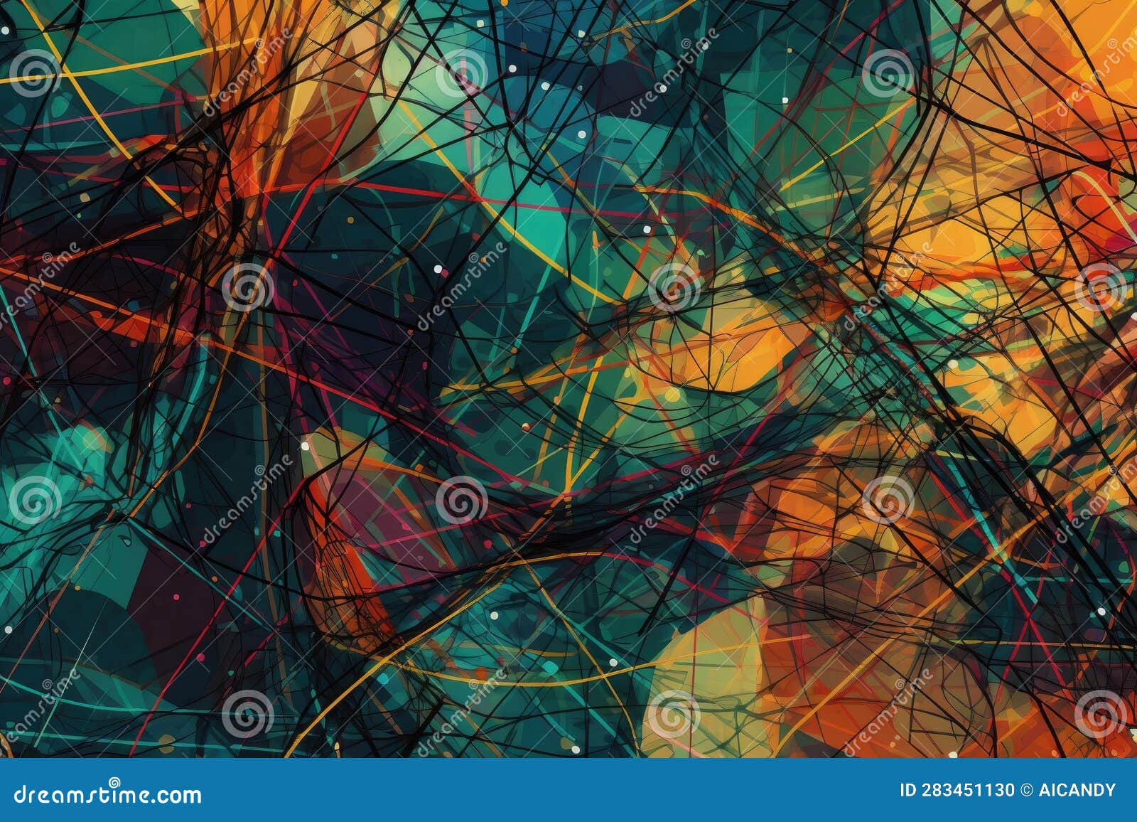 Colorful Abstract Wallpaper with Scribbled Lines Forming a Pattern of ...