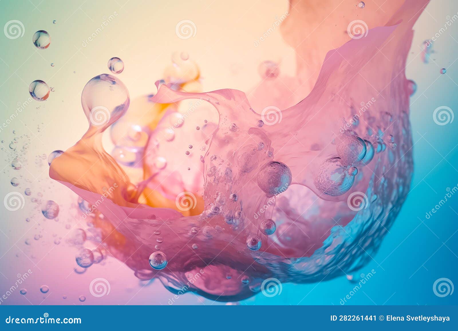 Colorful Abstract Water Background. Water and Water Bubbles Toned in ...