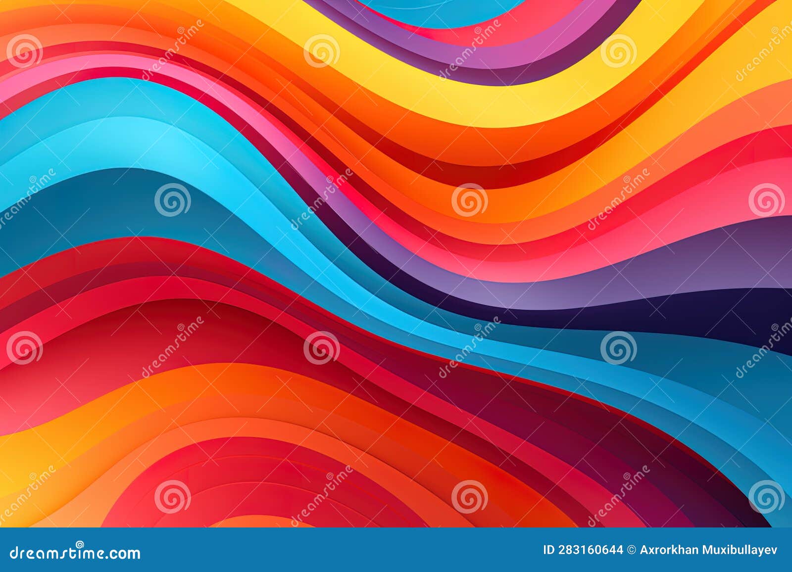 Colorful Abstract Wave Background. Generative Ai Stock Illustration ...