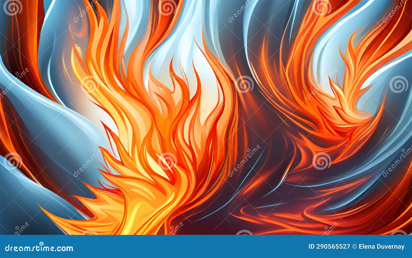 Colorful Abstract Wave of Fire Lines - Generative AI Stock Illustration ...
