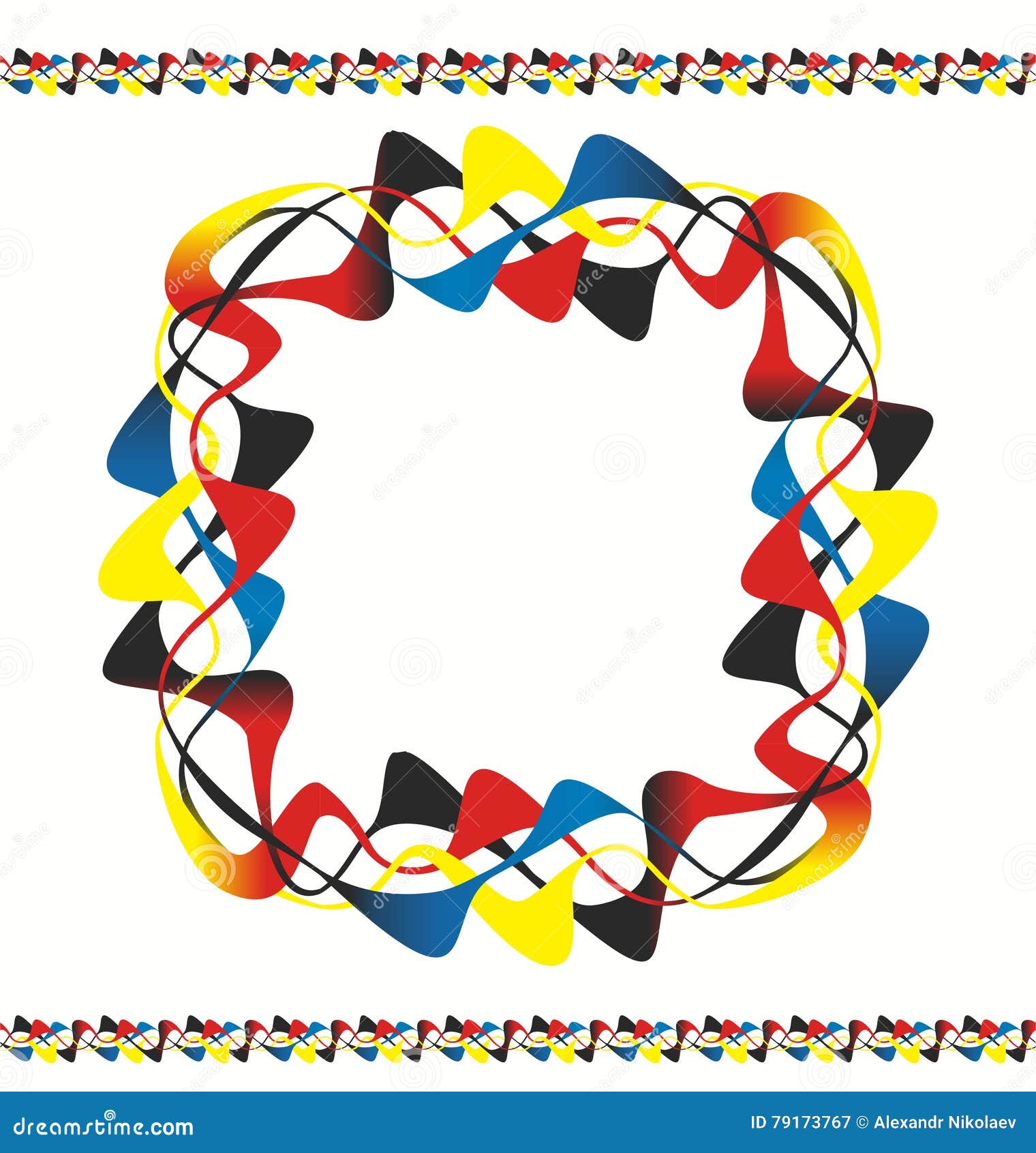 Colorful Abstract Wave Frame Stock Illustration - Illustration of funny ...