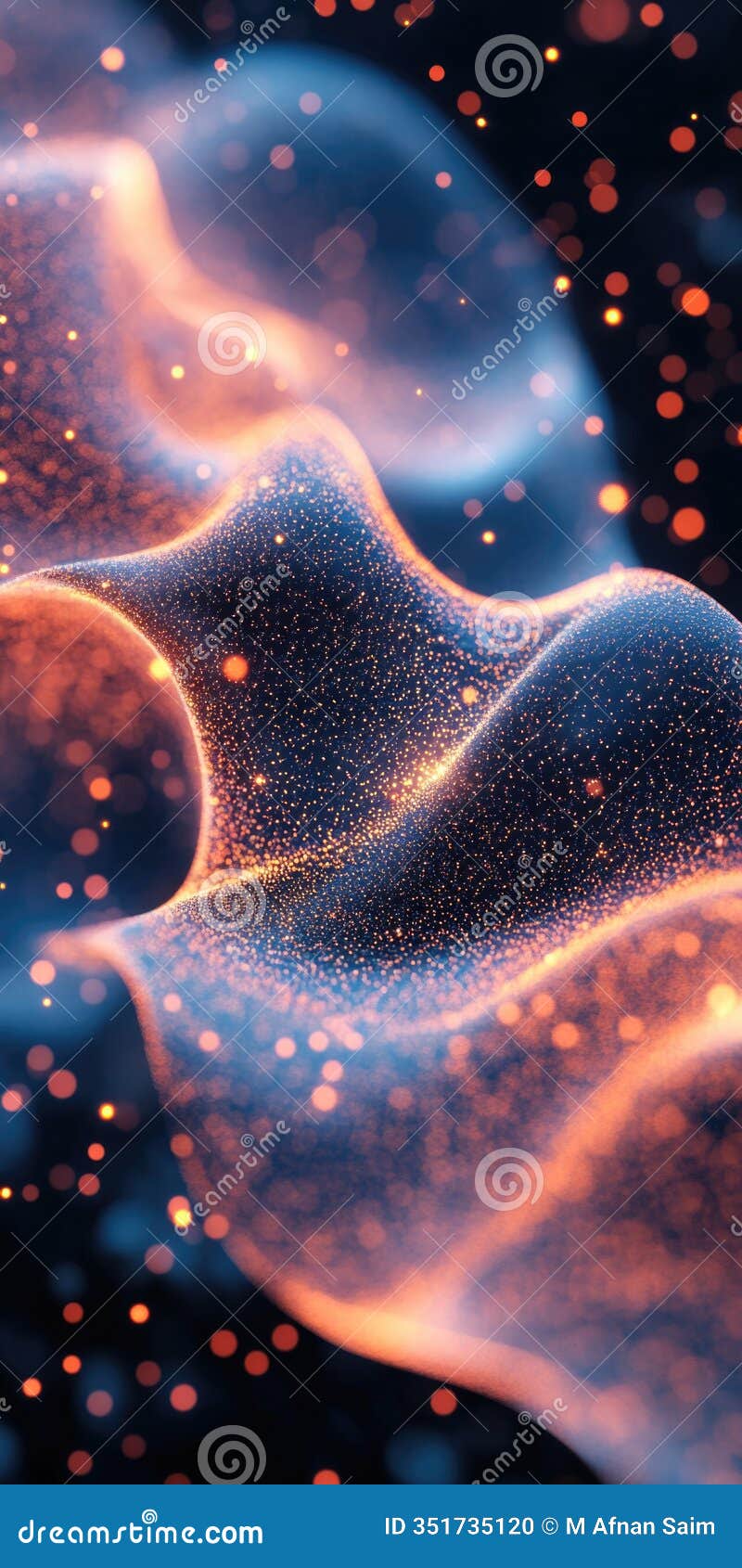 Colorful Abstract Wave with Glowing Particles Creating a Mesmerizing ...