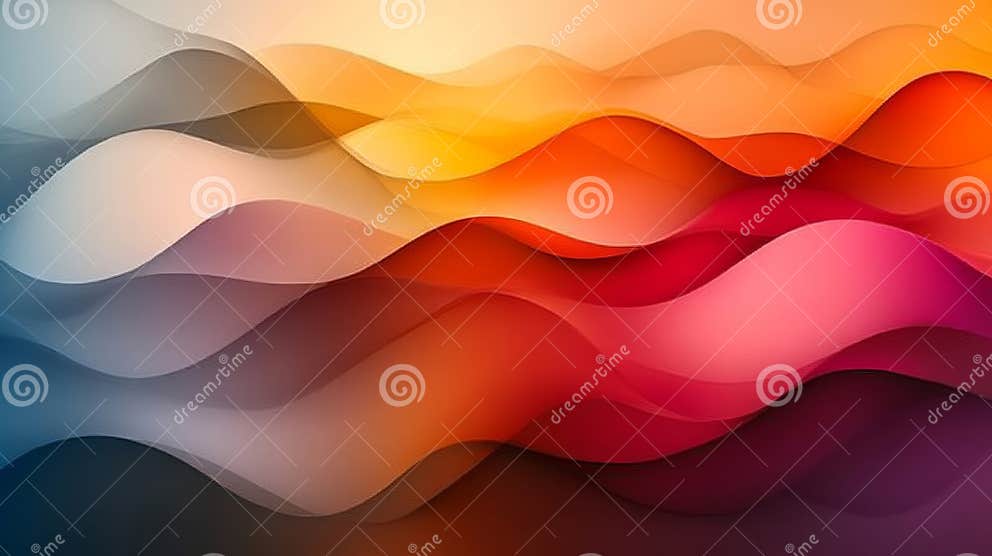 Colorful Abstract Wave Pattern in Gradient Shades, Dynamic Flow. Modern ...