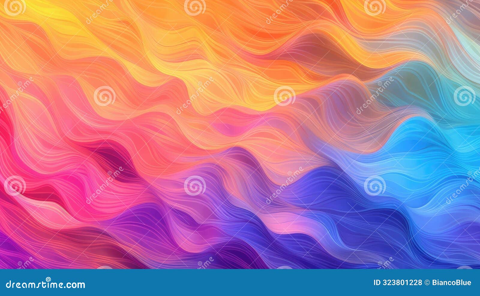Abstract Wave Pattern with a Vibrant Flow of Hues in a Dynamic Design ...