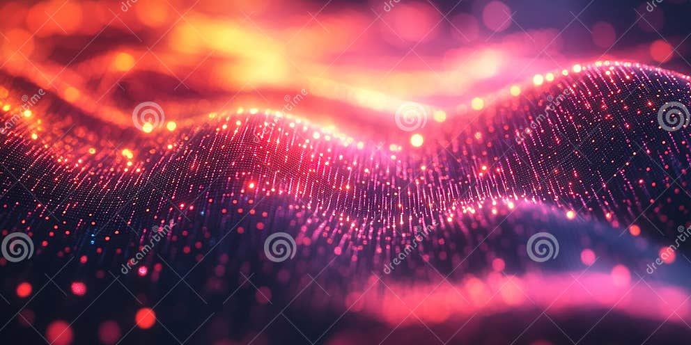 Colorful Abstract Wave Patterns with Glowing Particles Create a ...