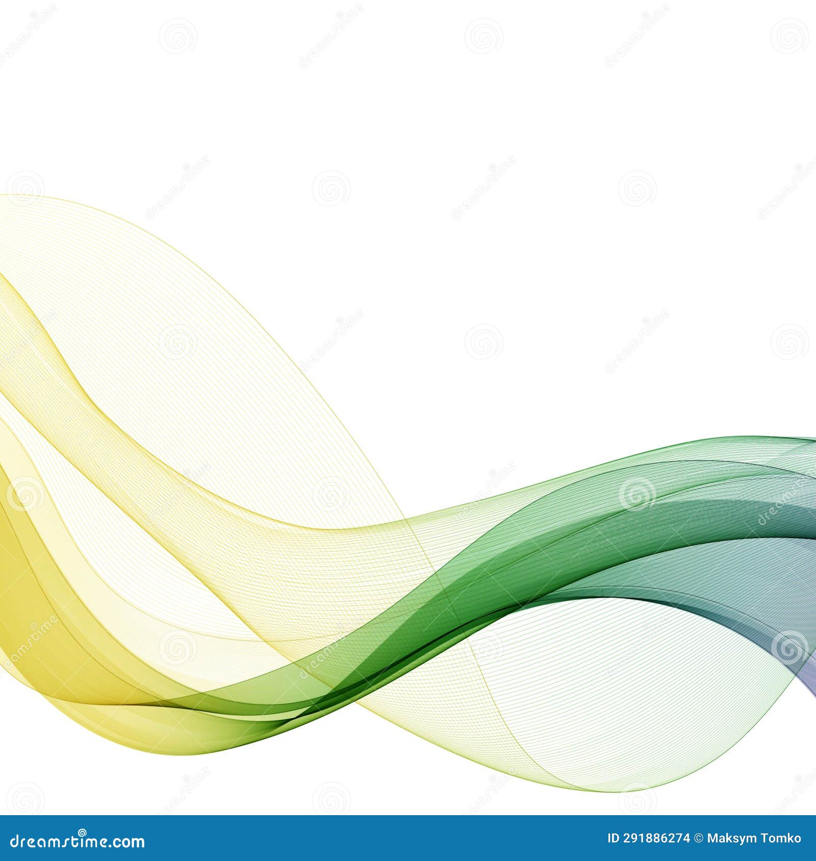 Colorful Abstract Wave. Yellow and Green Lines. Vector Background. Eps ...