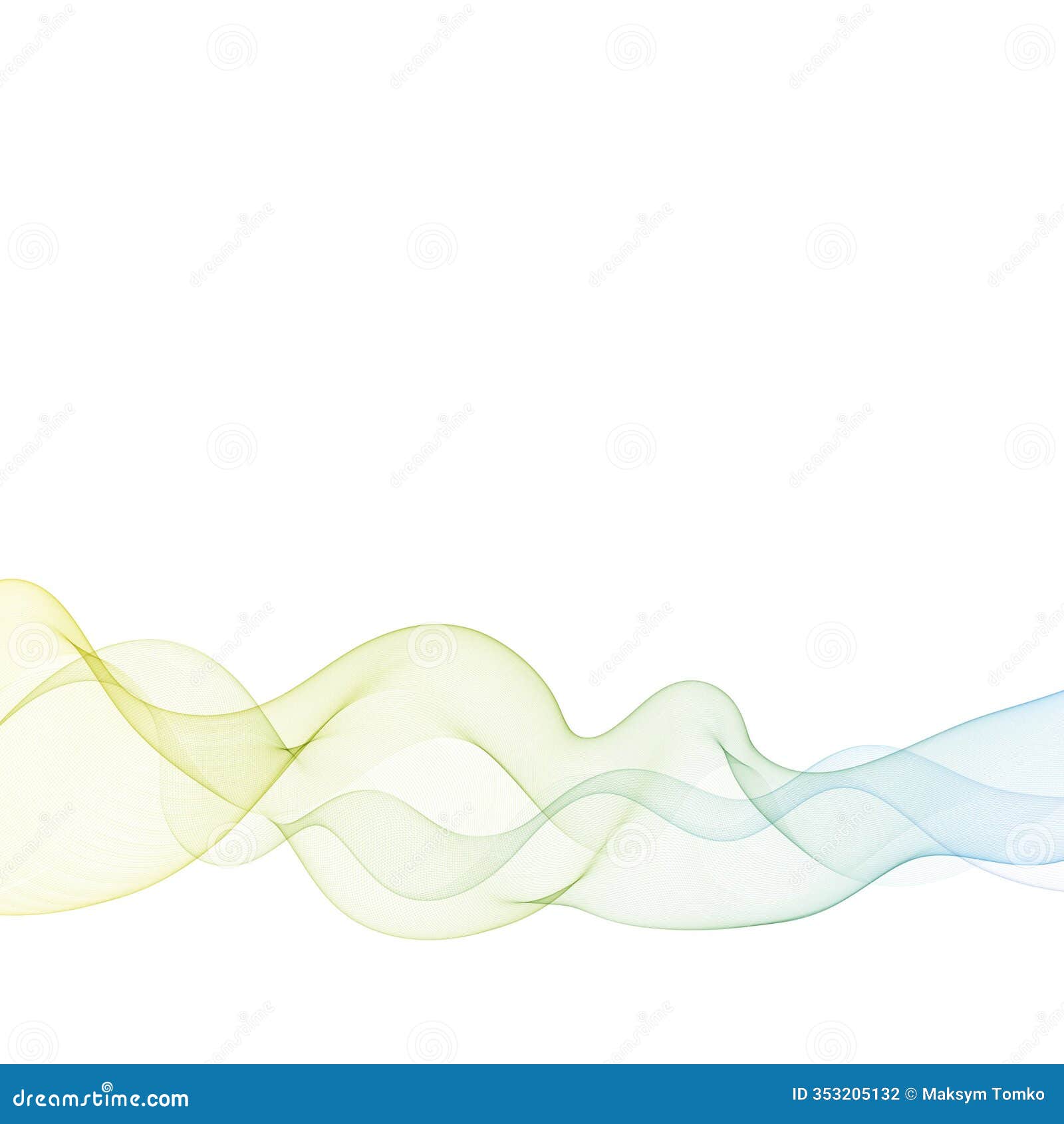Colorful Abstract Wave. Yellow and Green Lines. Vector Background. Eps ...