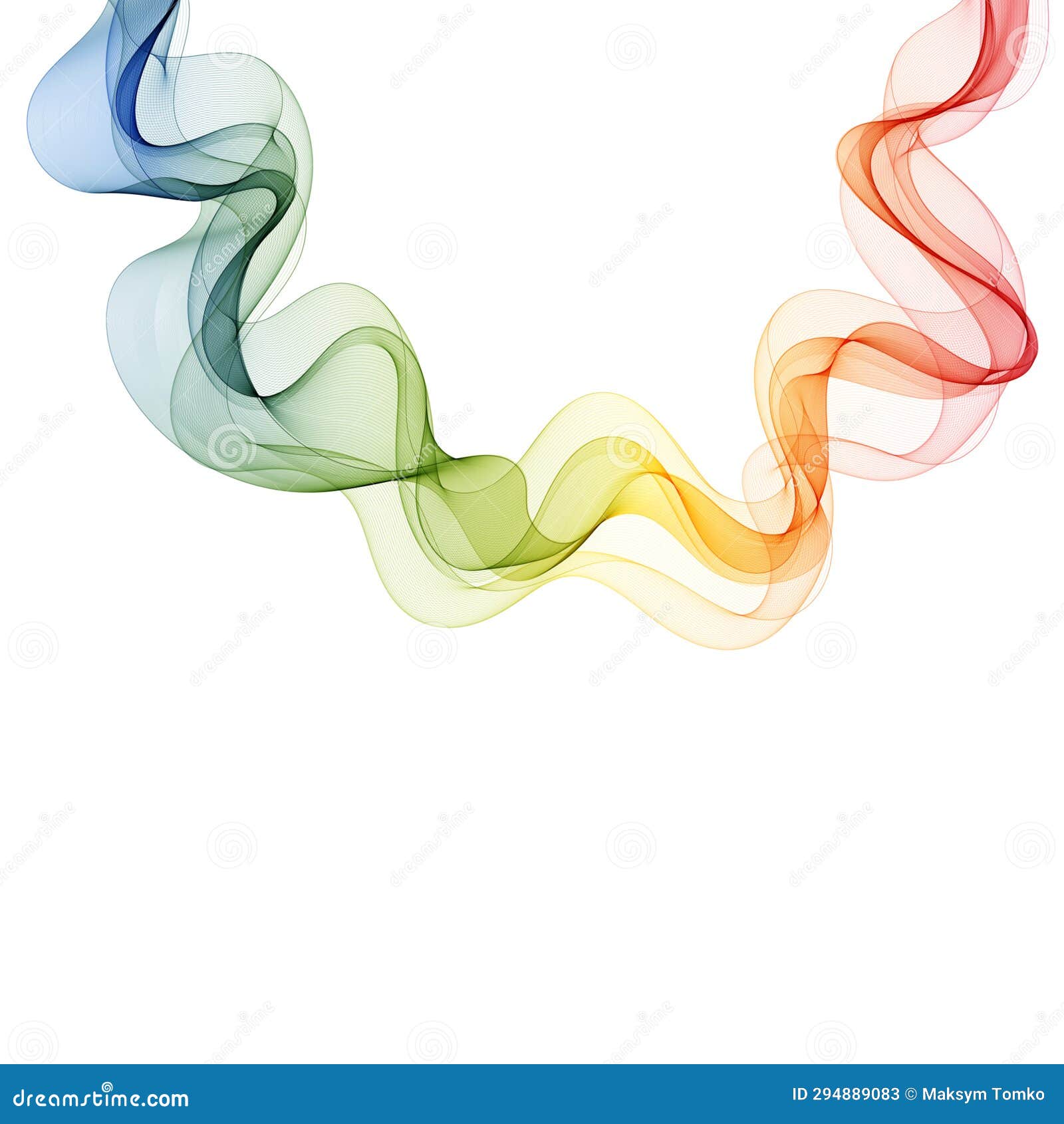 Colorful Abstract Wave. Yellow and Green, Red and Blue Lines. Vector ...