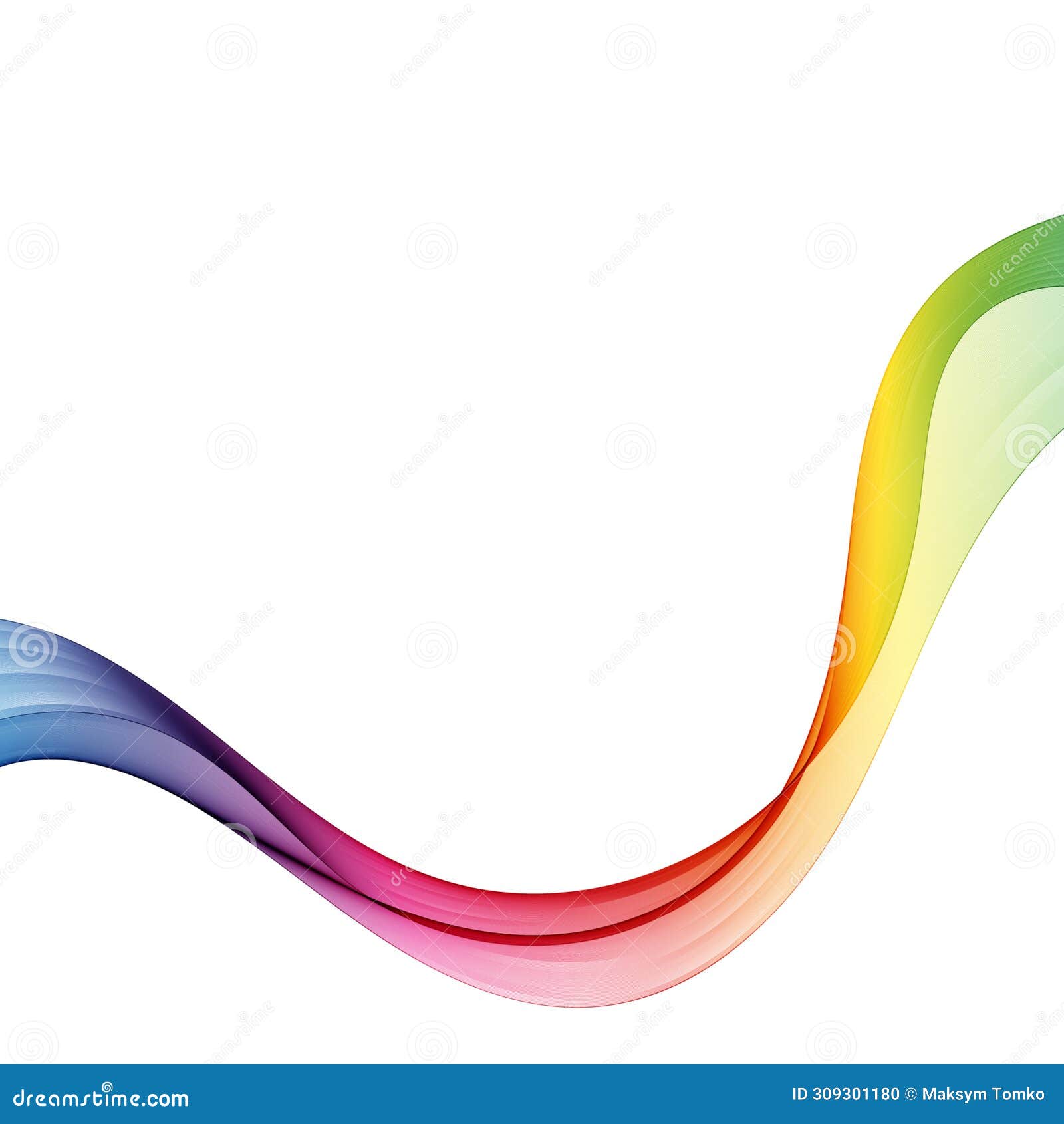 Colorful Abstract Wave. Yellow and Green, Red and Blue Lines. Vector ...