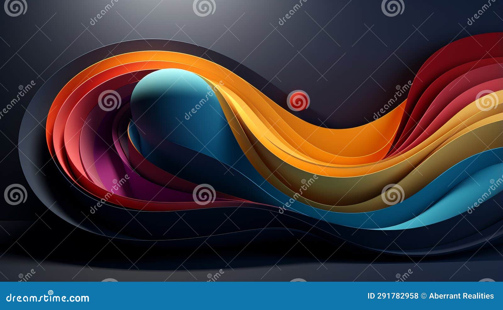 Colorful Abstract Waves on a Dark Background Stock Illustration ...