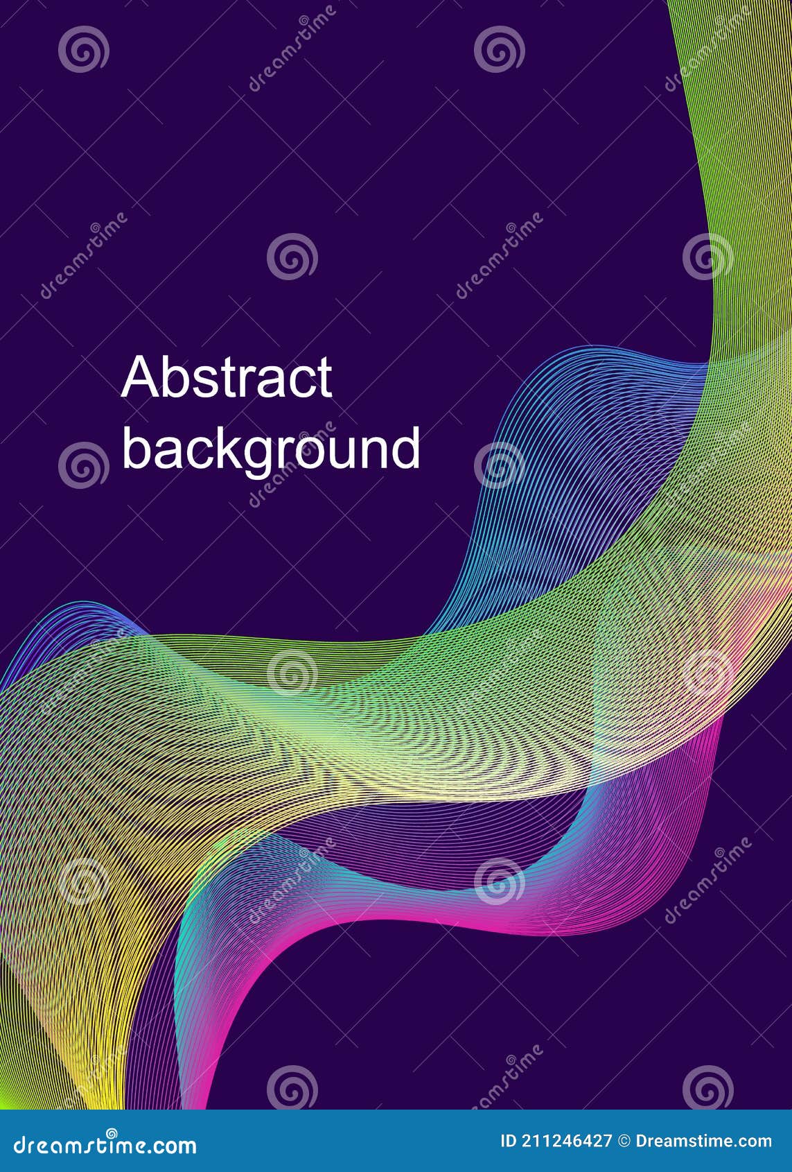 Colorful Abstract Waves On A Dark Background Stock Vector