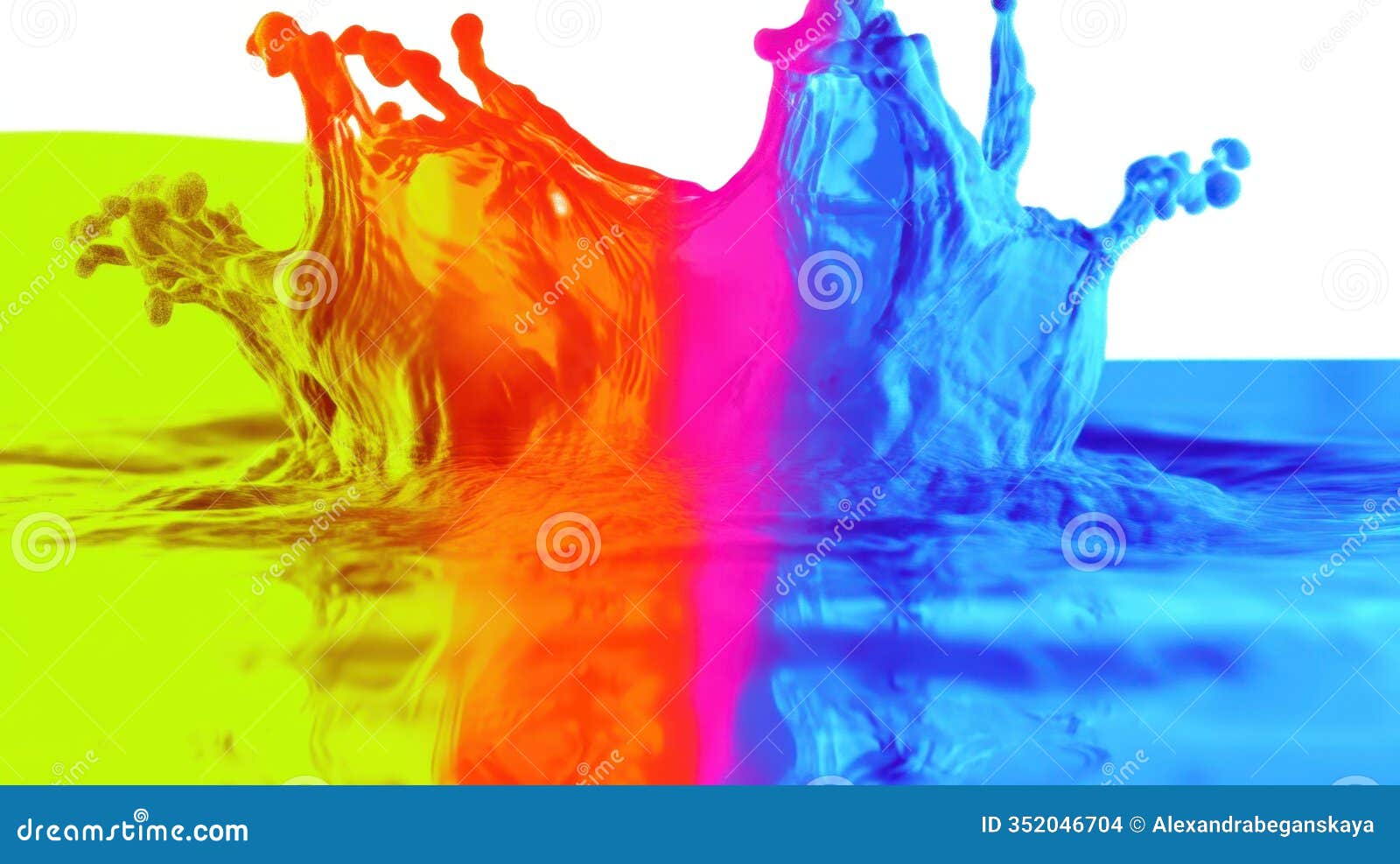Colorful Abstract Waves in Oil Paint and Ink Design for Modern Art ...