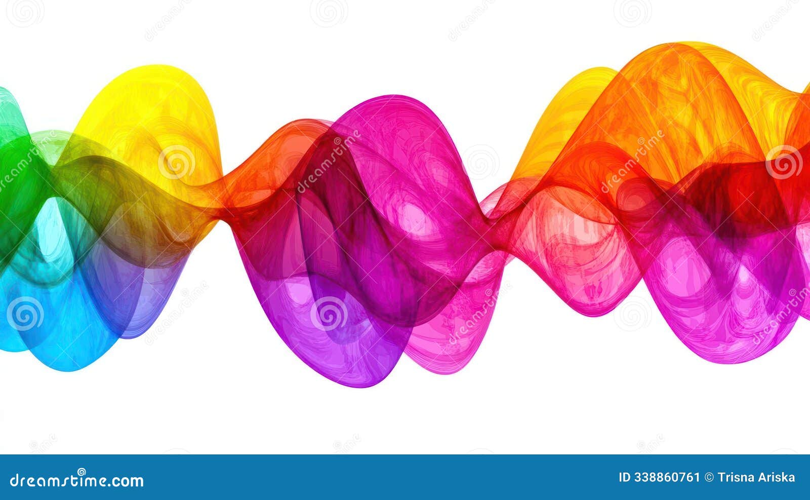 Colorful Abstract Waves Representing Sound or Energy Flow Stock ...