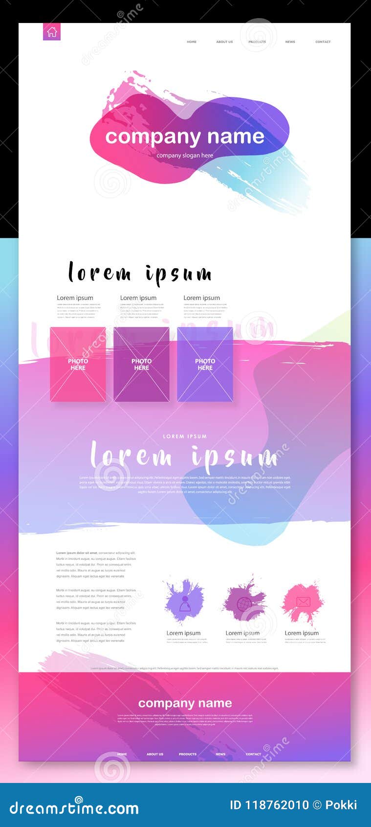 Colorful Abstract Website Template Background. Stock Vector ...