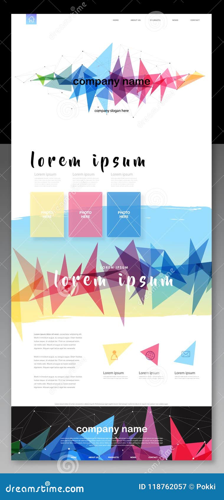 Colorful Abstract Website Template Background. Stock Vector ...