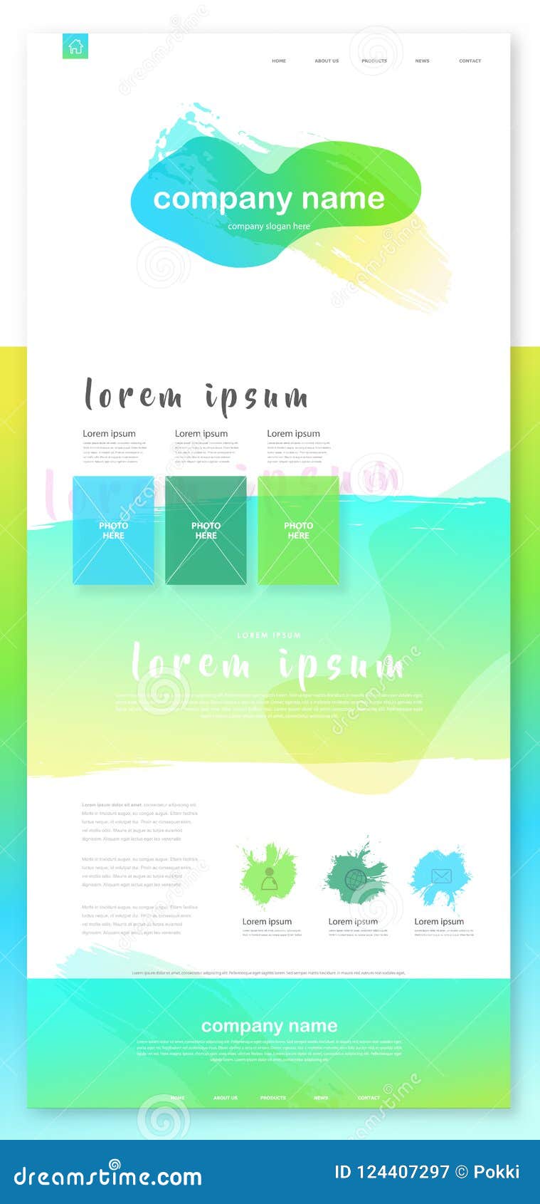 Colorful Abstract Website Template Background. Stock Vector ...