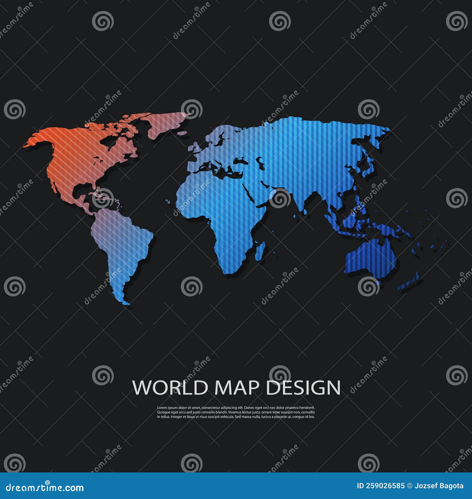Colorful Abstract World Map Background Design in Editable Vector Format ...
