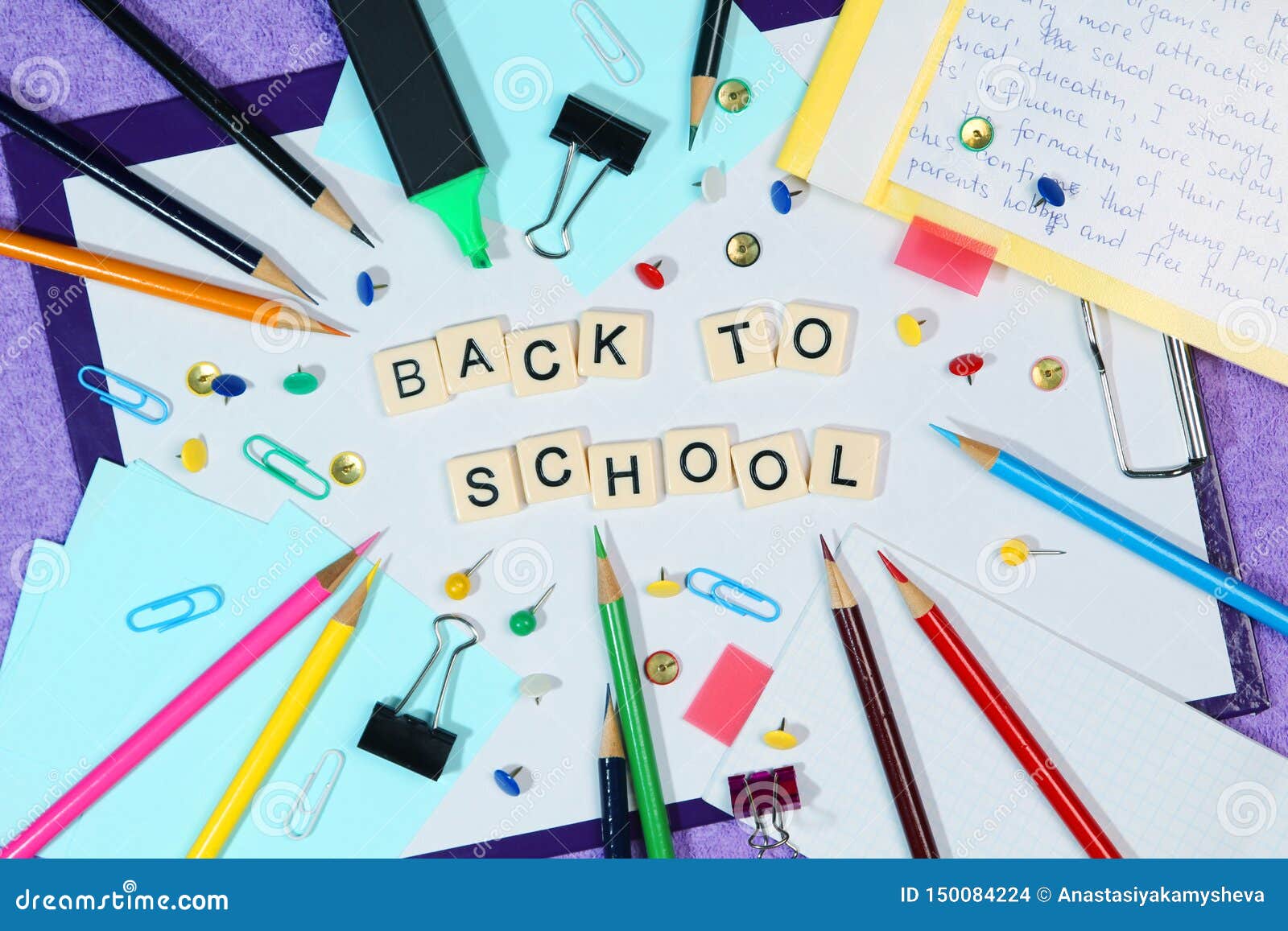 Different Study Equipment Ready for School Stock Photo - Image of ...